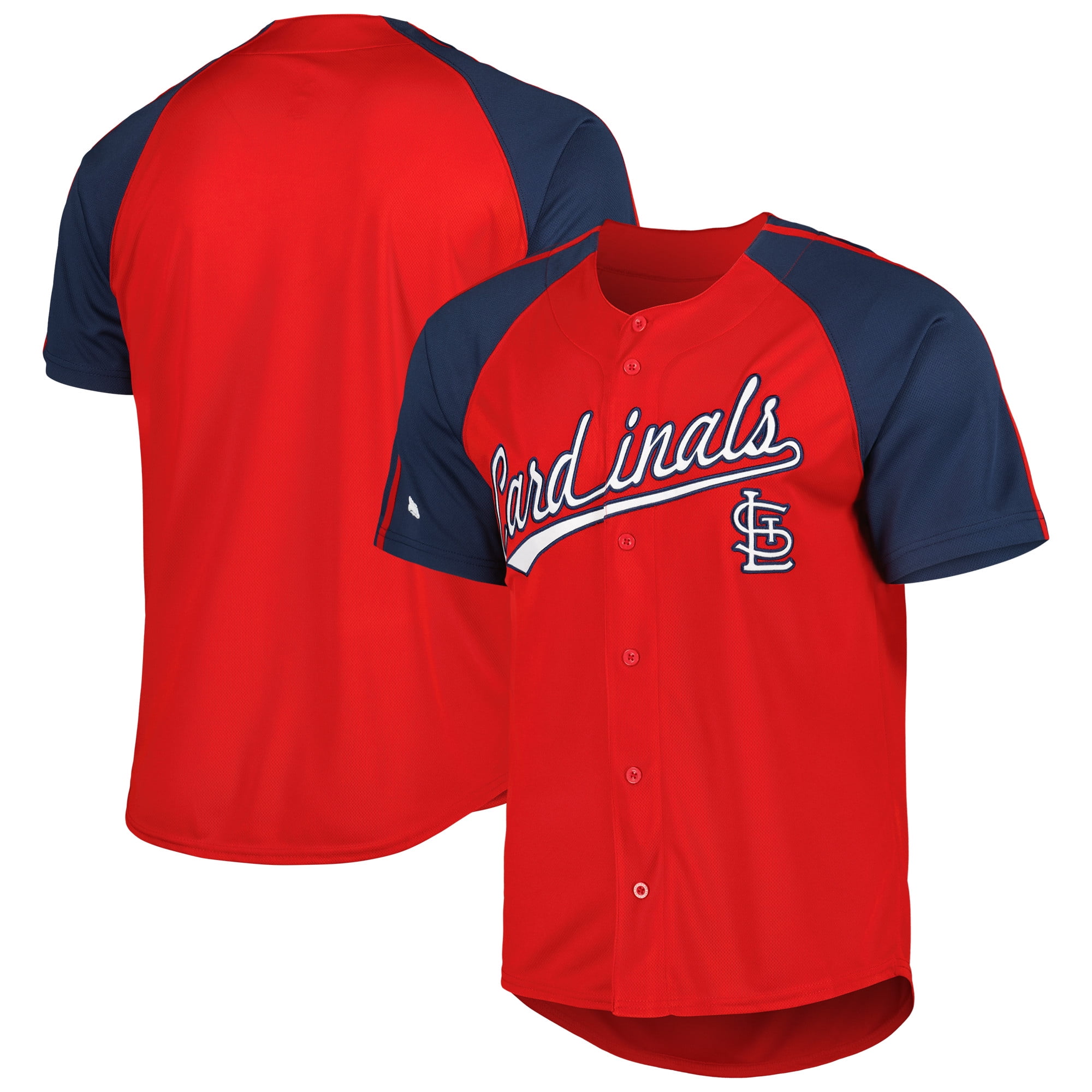 Stitches St. Louis Cardinals Button-Down Raglan Fashion Jersey (Men's ...