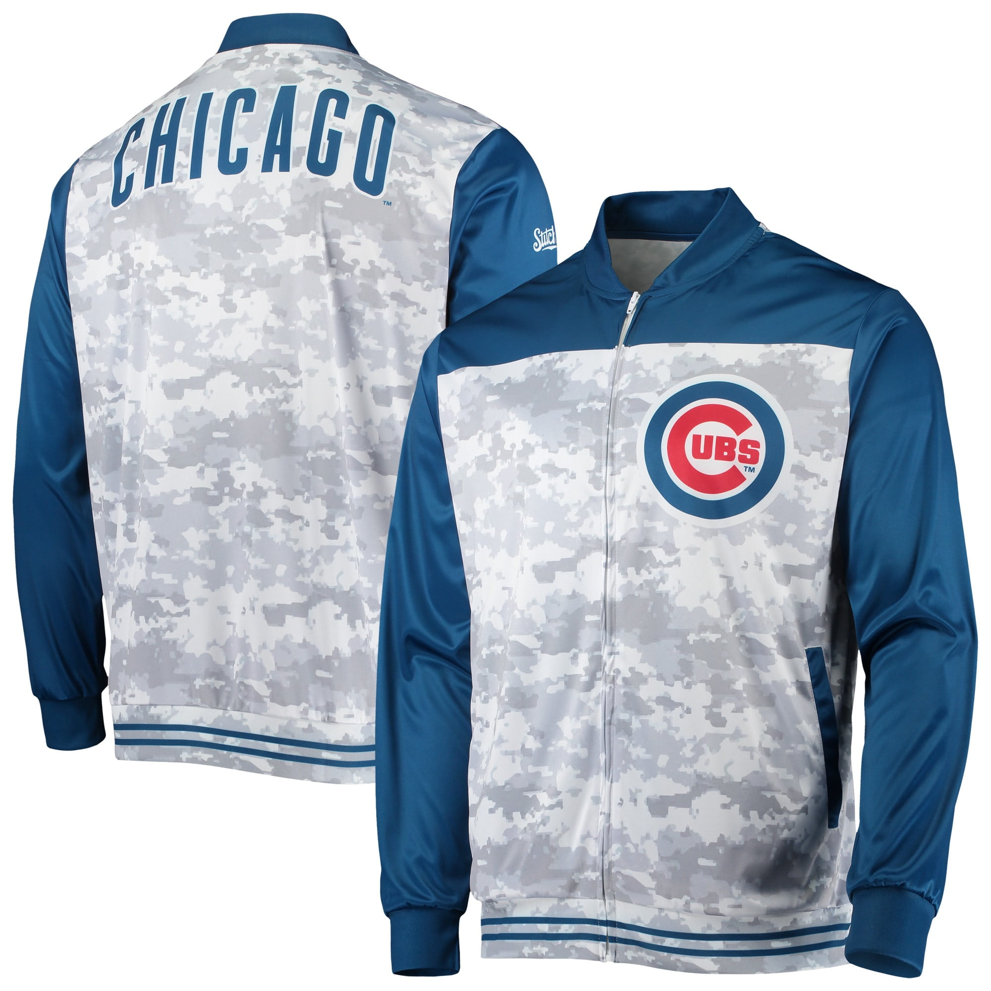 Men's Stitches Royal Chicago Cubs Camo Full-Zip Jacket - Walmart.com