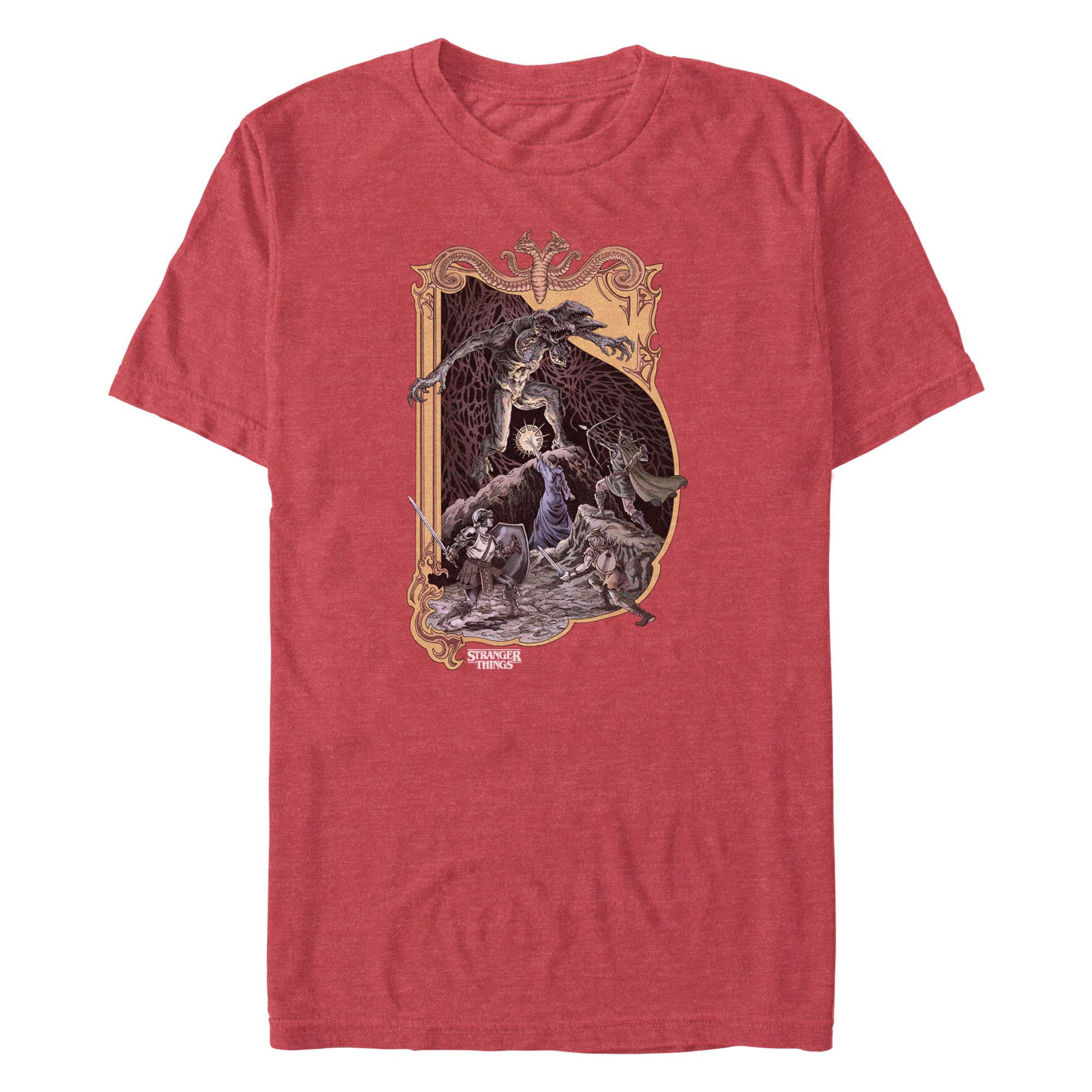 Netflix Men's Stranger Things Artistic Demogorgon Fight Graphic T-Shirt ...