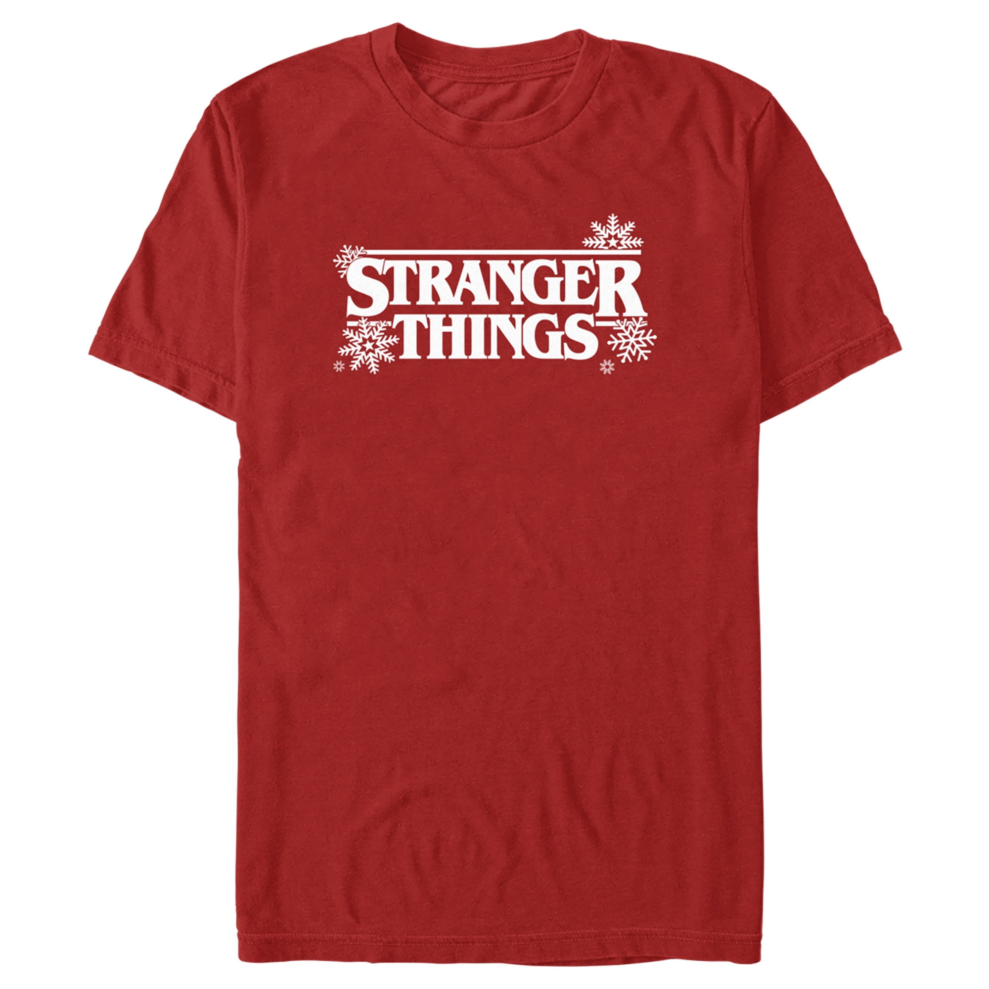 Netflix Men's Stranger Things Christmas Snowflakes Logo Graphic T-Shirt ...