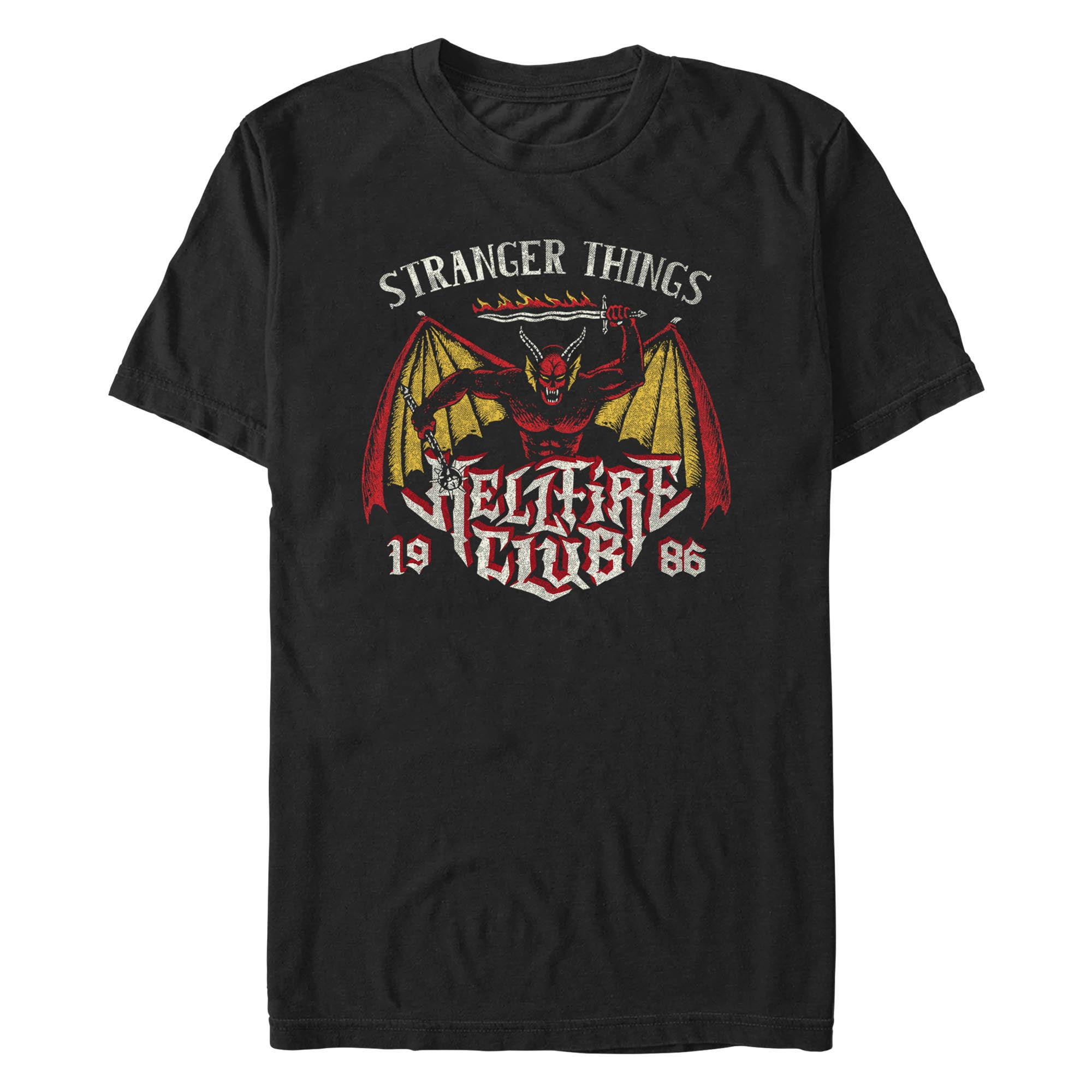 Netflix Men's Stranger Things Hellfire Club 1986 Graphic T-Shirt ...