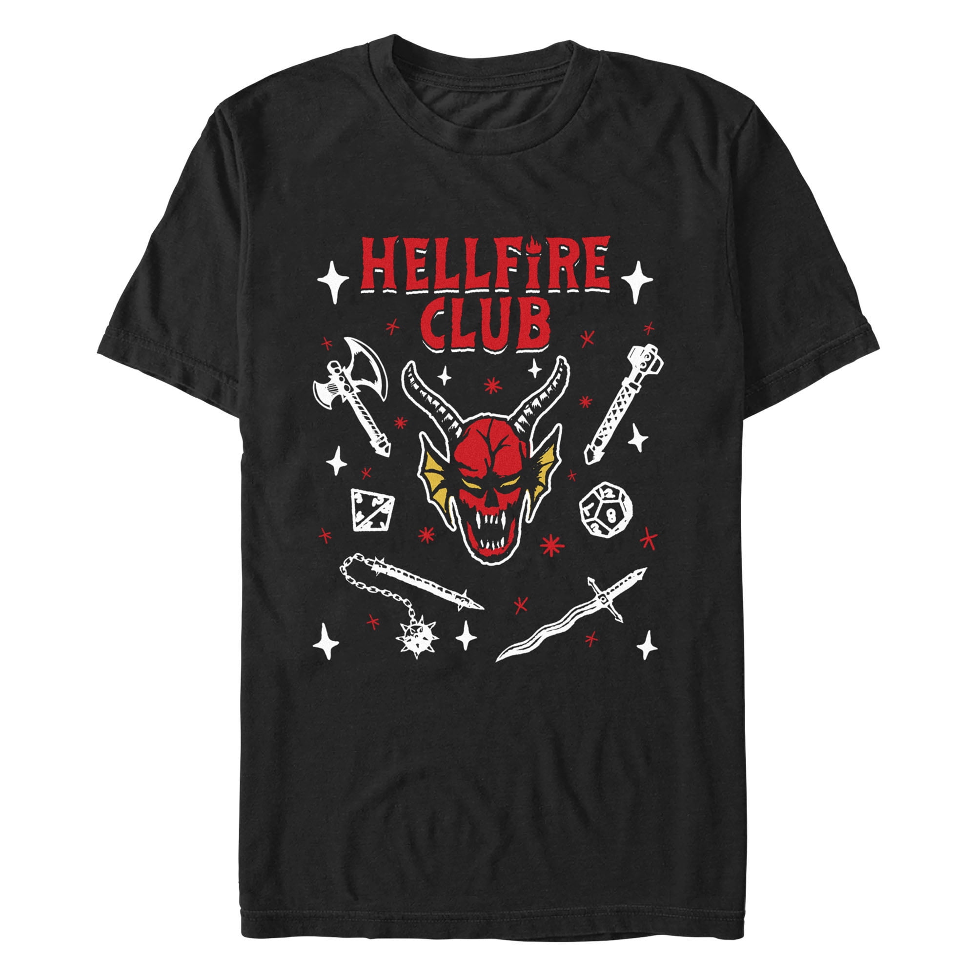 Stranger Things Men's Hellfire Club Icon Graphic Tee, Black, X Large ...