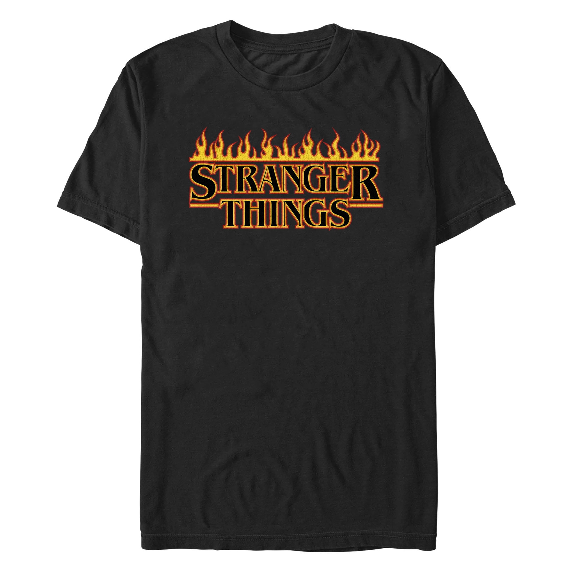 Netflix Men's Stranger Things Retro Flame Logo Graphic T-Shirt ...