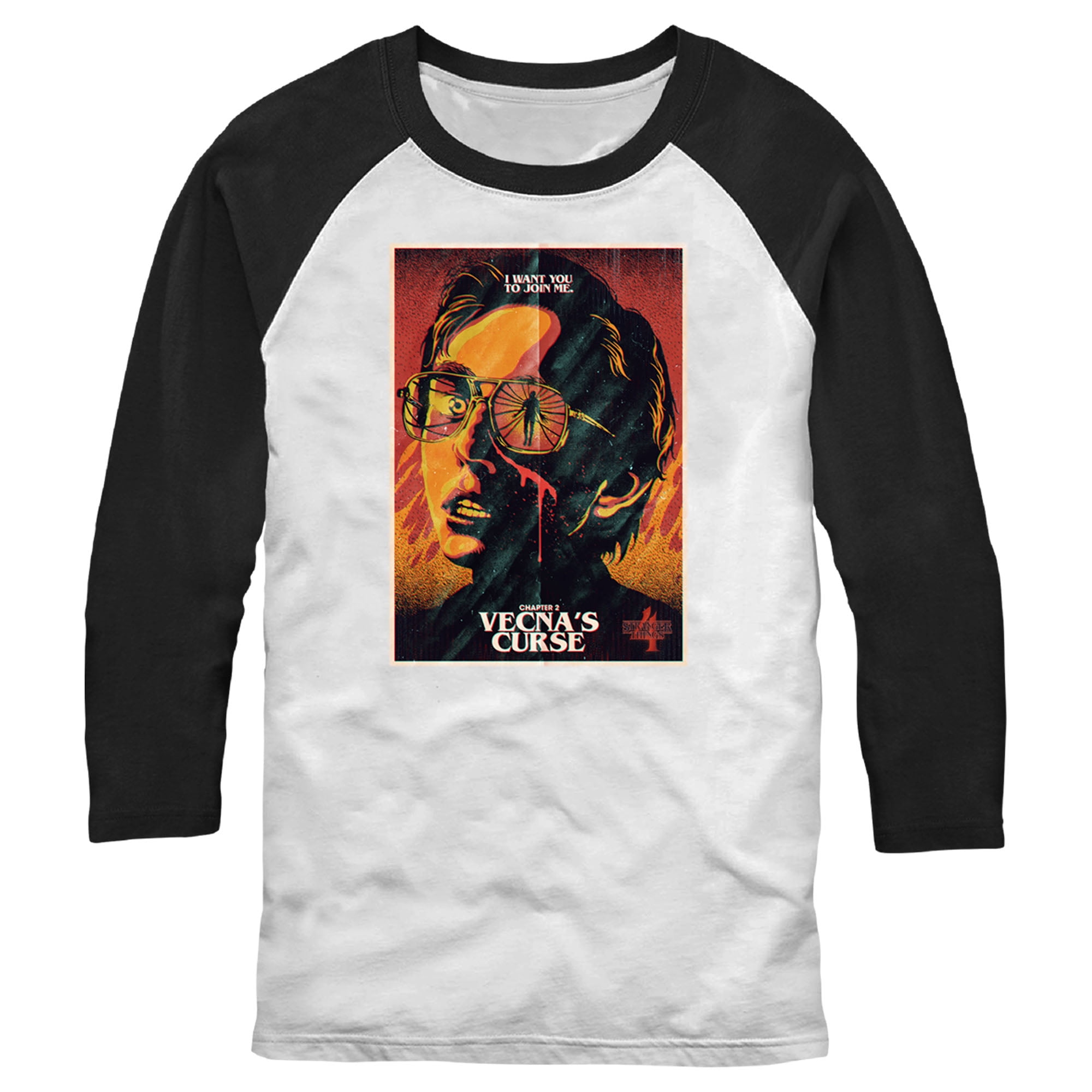 Netflix Men's Stranger Things Retro Vecna's Curse Poster Baseball ...