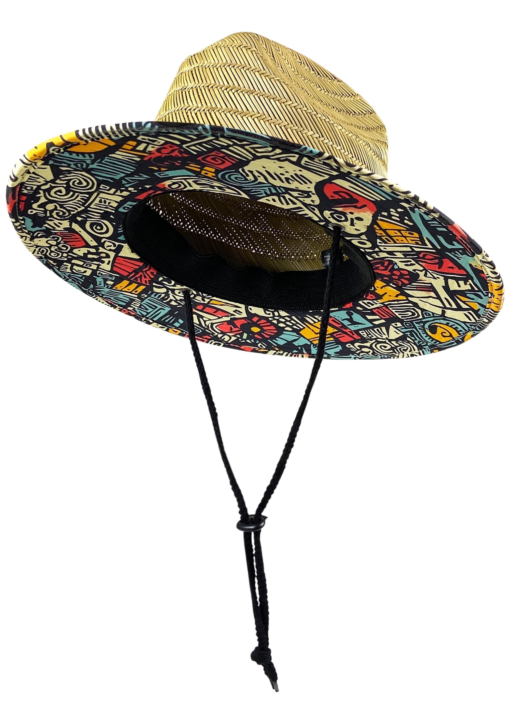 Unisex Wide Brim Straw Lifeguard Hat – Channel Island Sun Hat with Chin ...