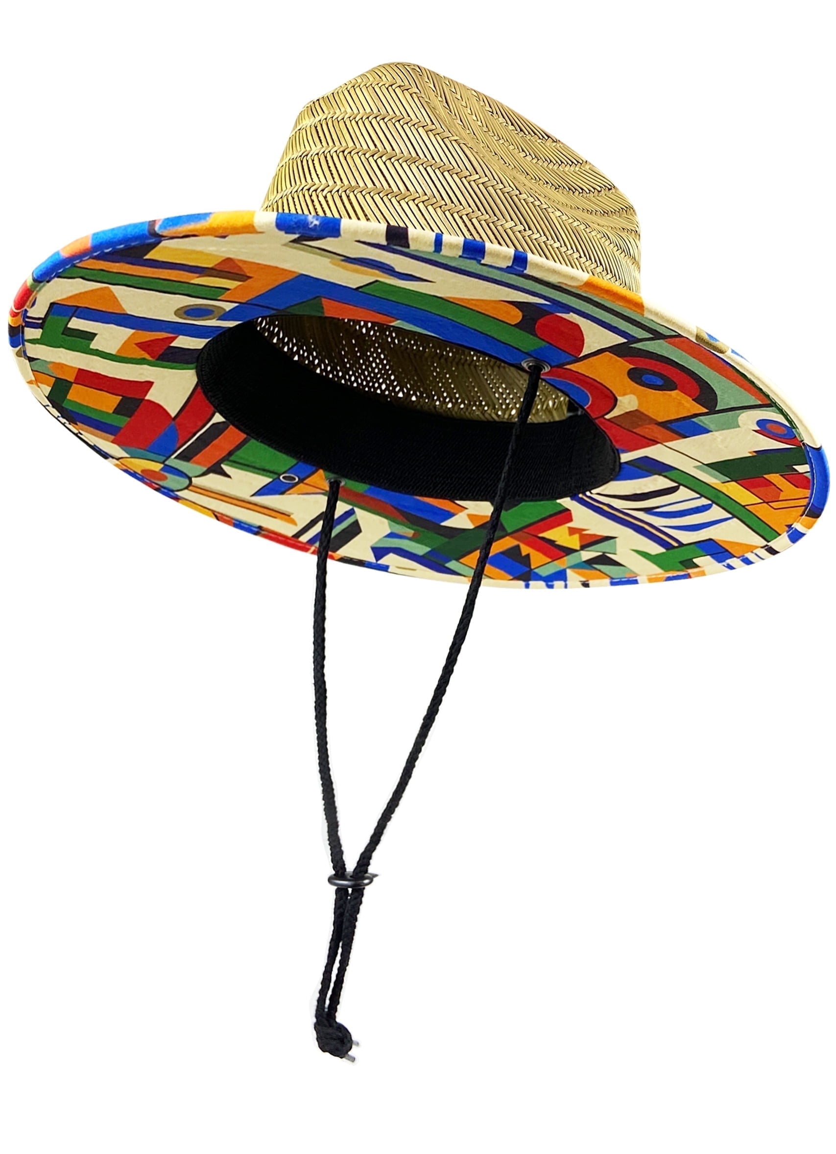 Unisex Wide Brim Straw Lifeguard Hat – Channel Island Sun Hat with Chin ...