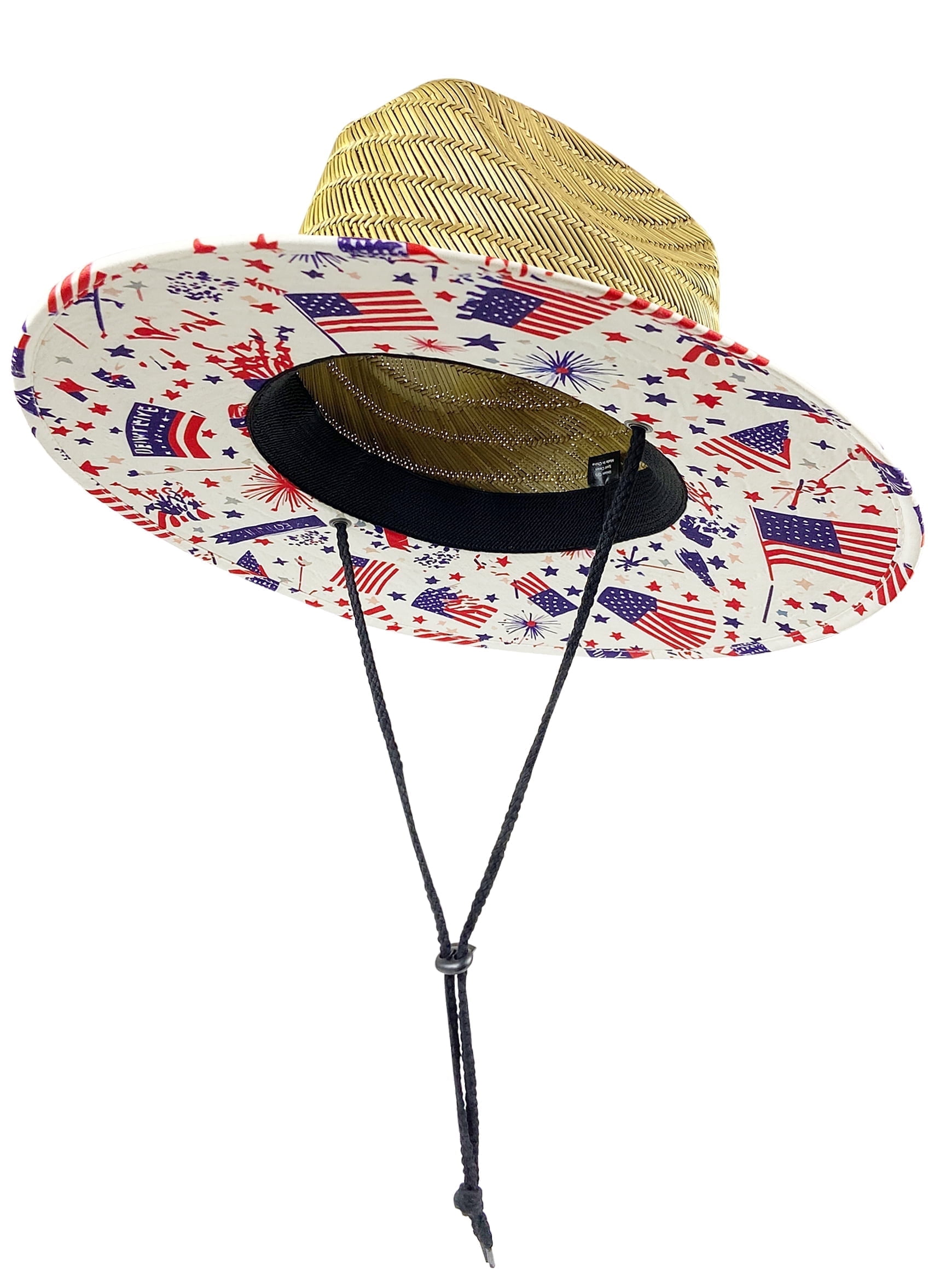 Men's Straw Hat - Wide Brim Channel Island Lifeguard Hat - Stylish Sun ...