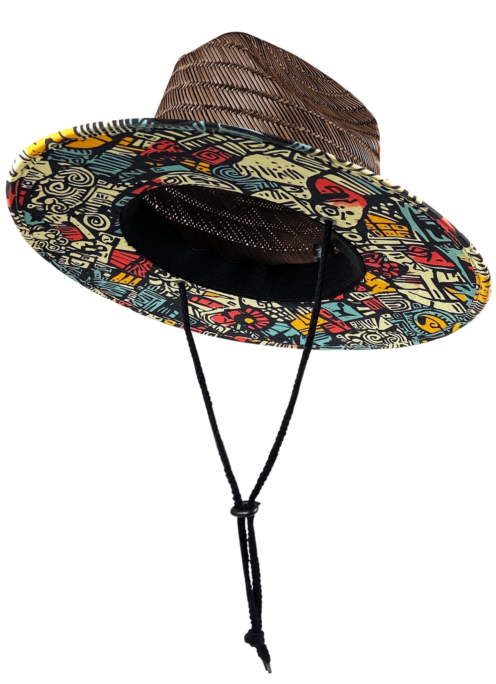 Men's Straw Hat - Wide Brim Channel Island Lifeguard Hat - Stylish Sun ...