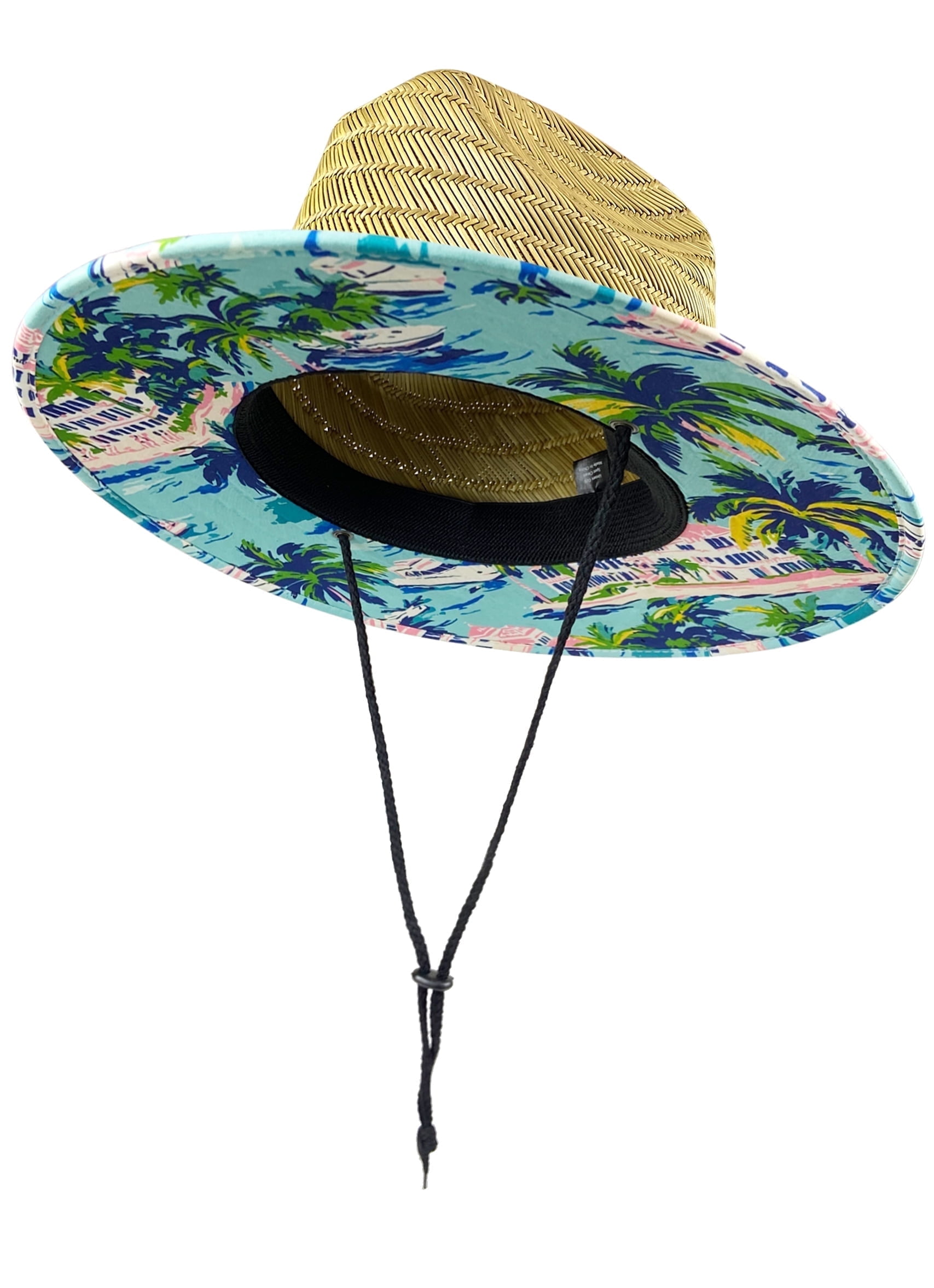 Men's Straw Hat - Wide Brim Channel Island Lifeguard Hat - Stylish Sun ...