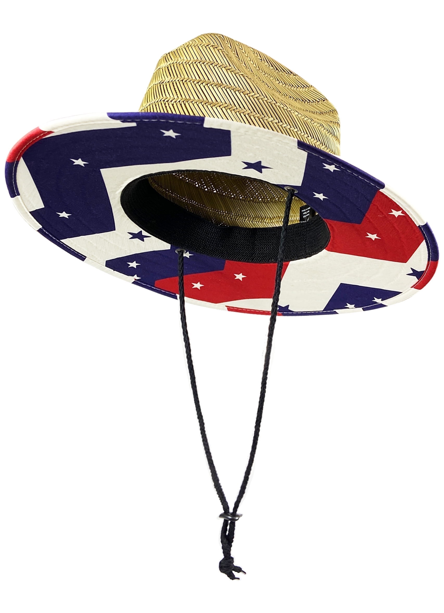 Unisex Wide Brim Straw Lifeguard Hat – Channel Island Sun Hat with Chin ...