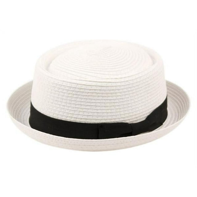 Men's Straw Pork Pie Hats with Grosgrain Band - Walmart.com
