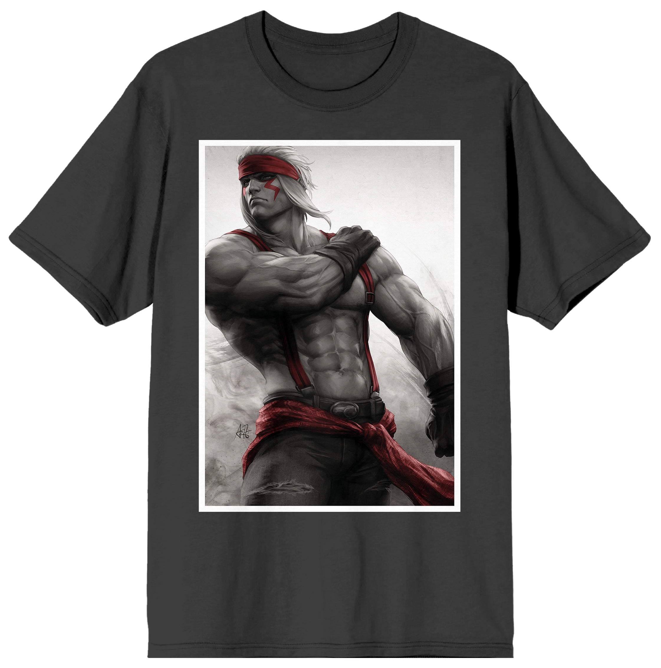 Men's Street Fighter V Alex Character Men's Charcoal Short Sleeve ...