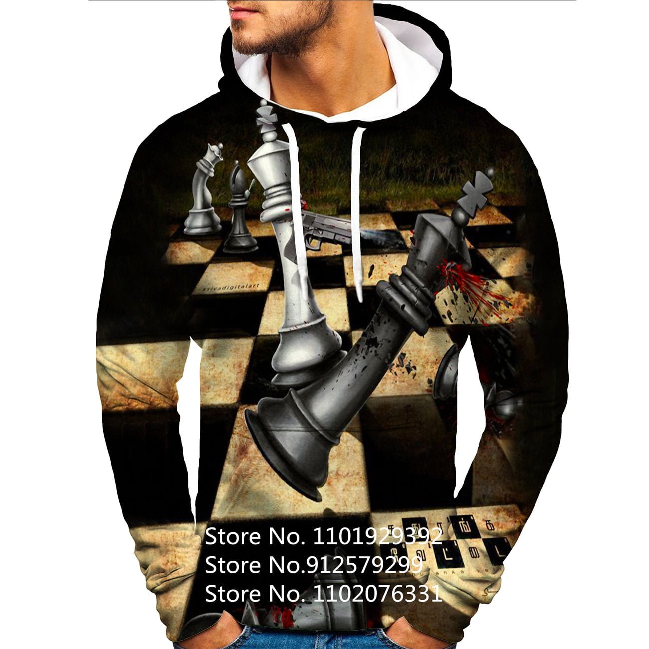 Men's Street International Chess Fashion Hoodie Personalized 3D ...