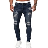 Liacowi Men's Stretch Skinny Ripped Jeans, Distressed Cotton Blend ...