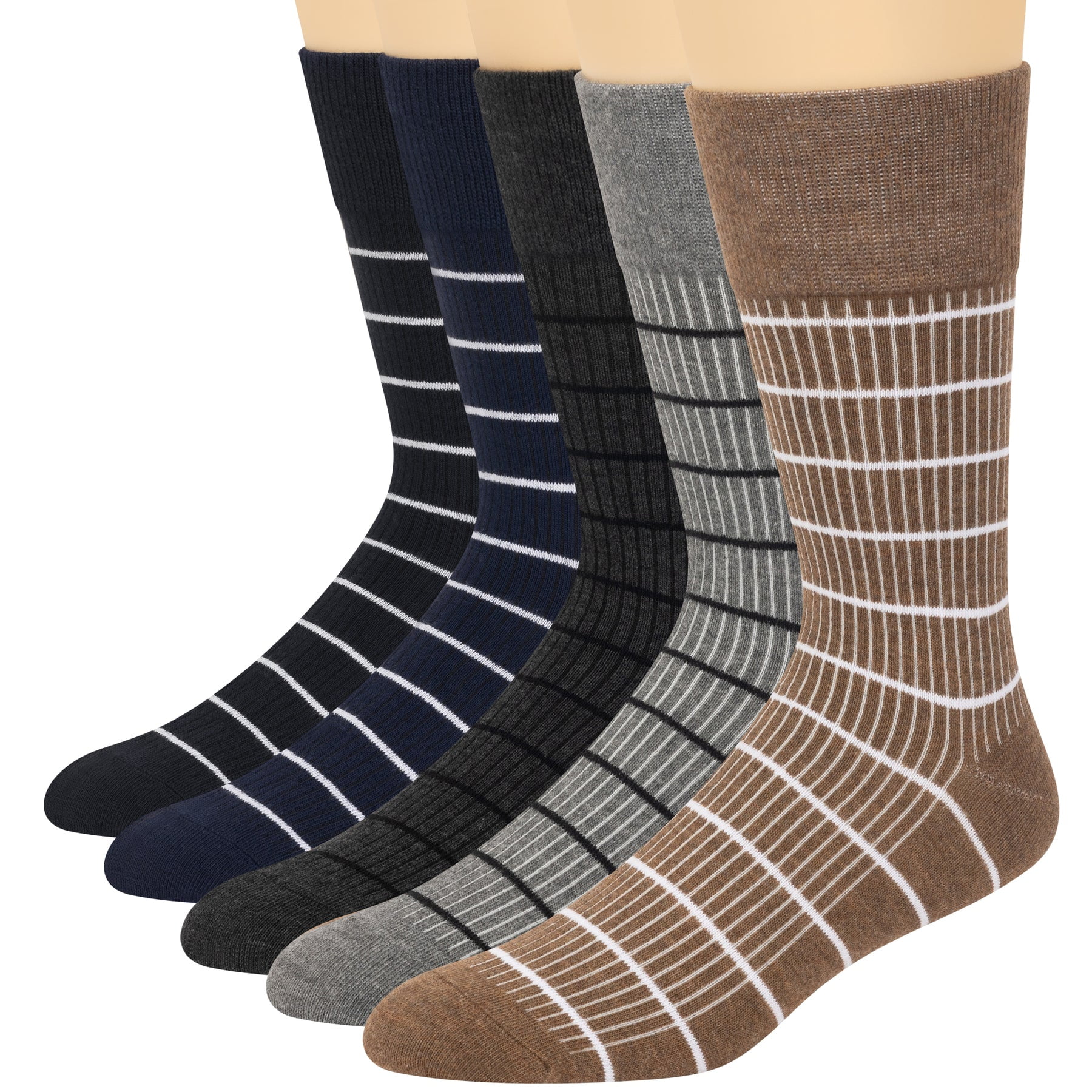 Men's Striped Socks, Classic Cotton Dress Socks for Men, Casual ...