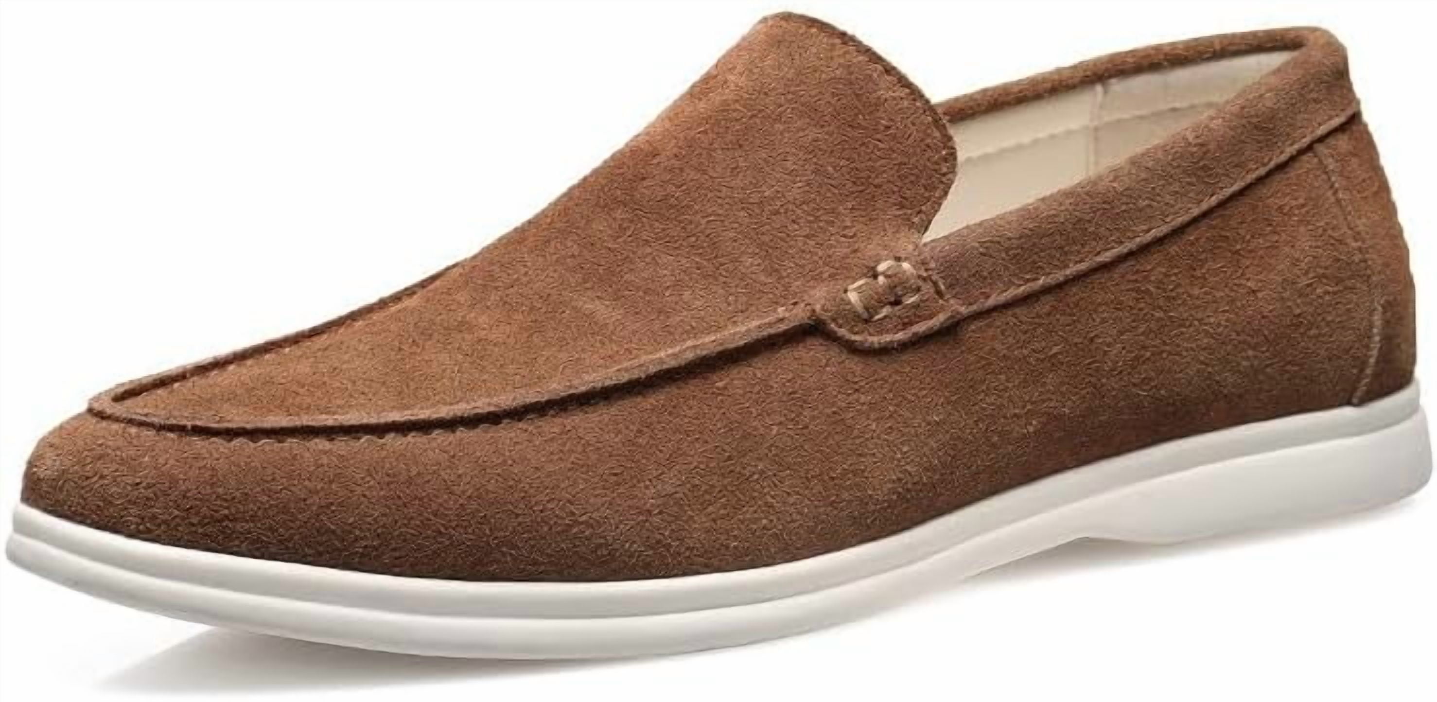 Men's Suede Loafers Slip-On Casual Shoes Soft Flat Sole Comfortable ...