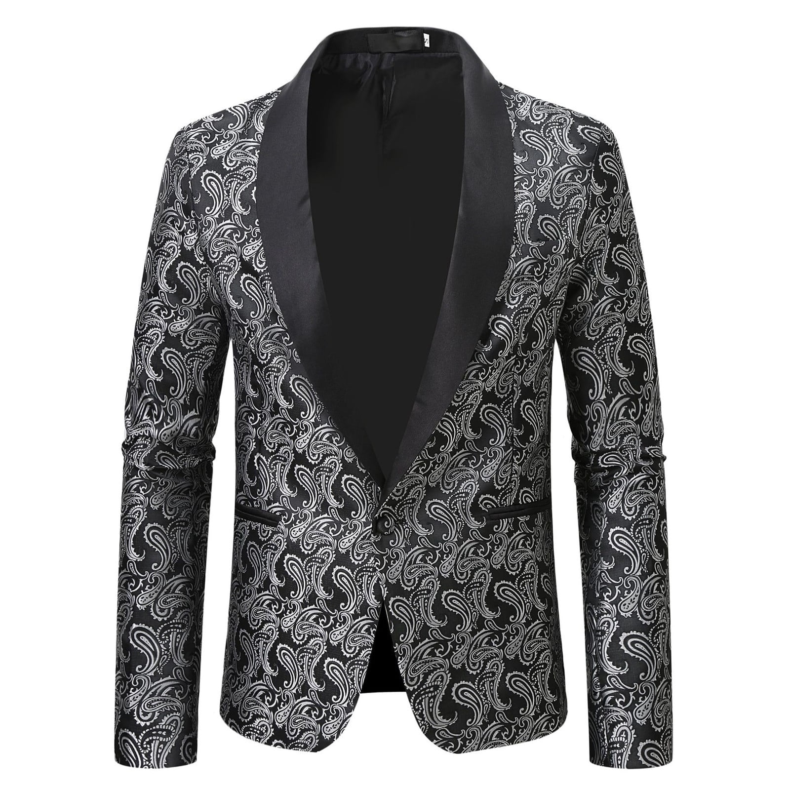 Men's Suit Courtly Style Dark Textured Stylish One Button Suit Slim Fit ...