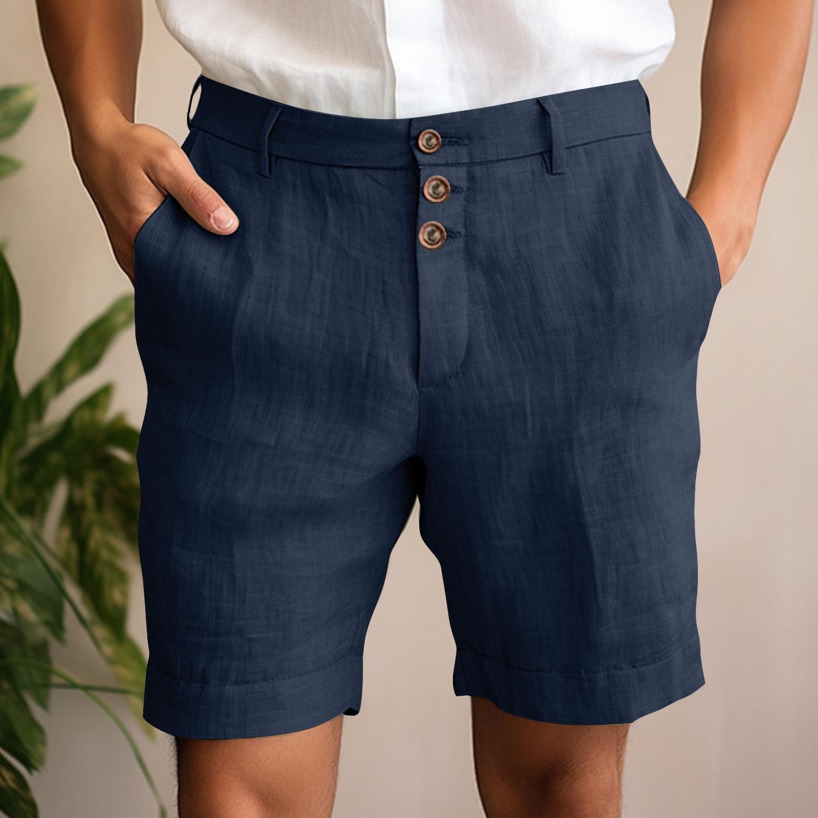 Men's Suit Shorts George Men's and Big Men's Stretch Twill Flat Front ...