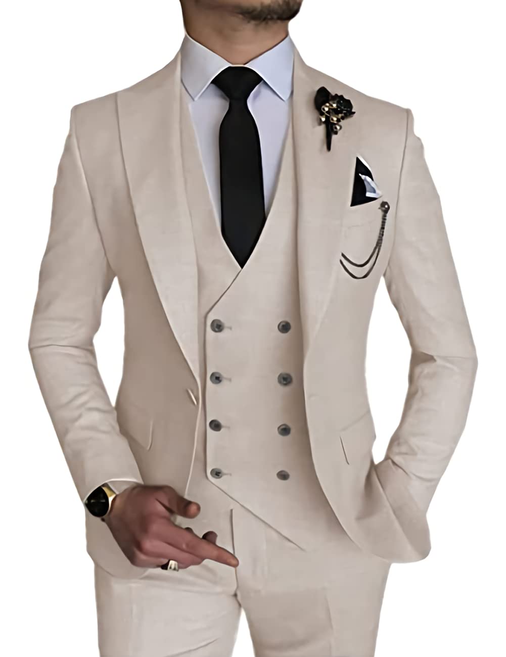 Men s Suit Slim Fit 3 Piece Suit Double Breasted Suit One Button Formal Men s Suit Slim Fit 3 Piece Suit Double Breasted Suit One Button Formal
