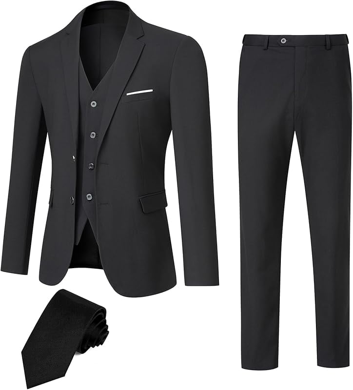 Men's Suit Slim Fit 3 Pieces Suit Set, Business Casual Suits for Men ...