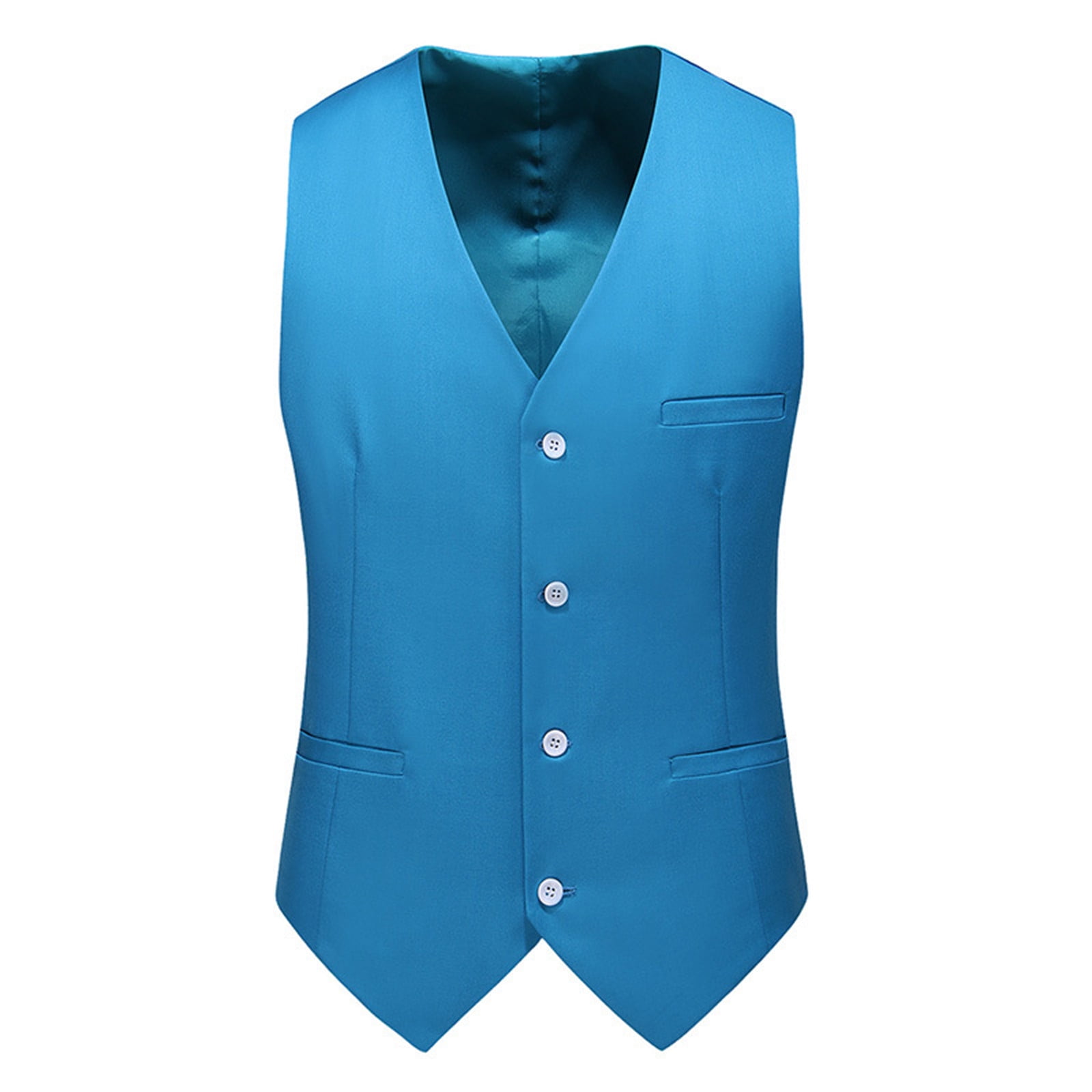 Men's Suit Vest Business Formal Dress Waistcoat with 3 Pockets Slim Fit ...