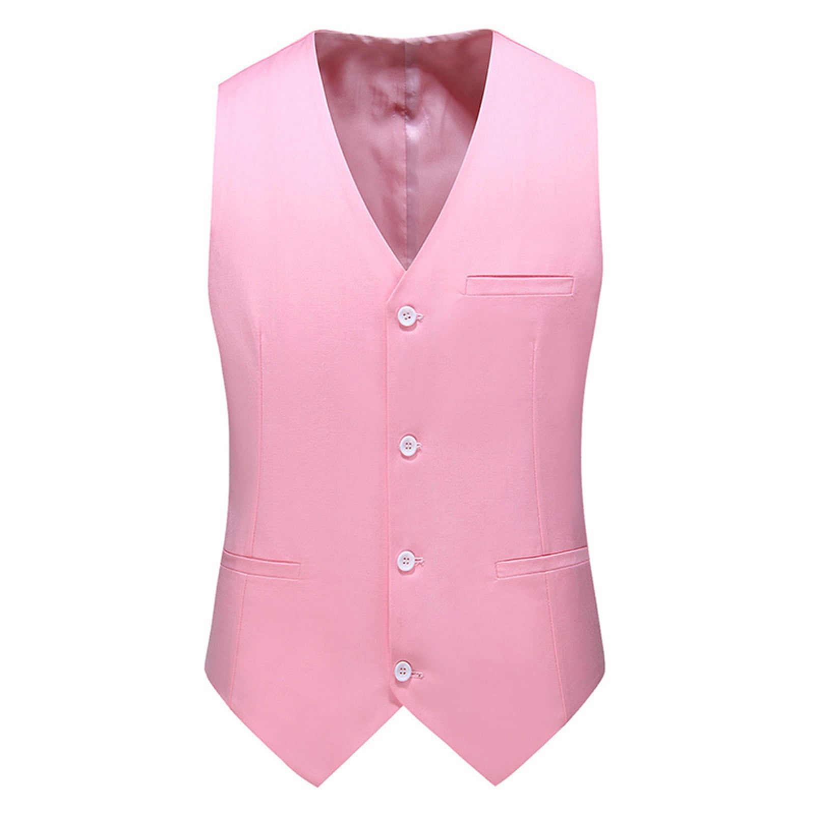 Men's Suit Vest Business Formal Dress Waistcoat with 3 Pockets Slim Fit ...