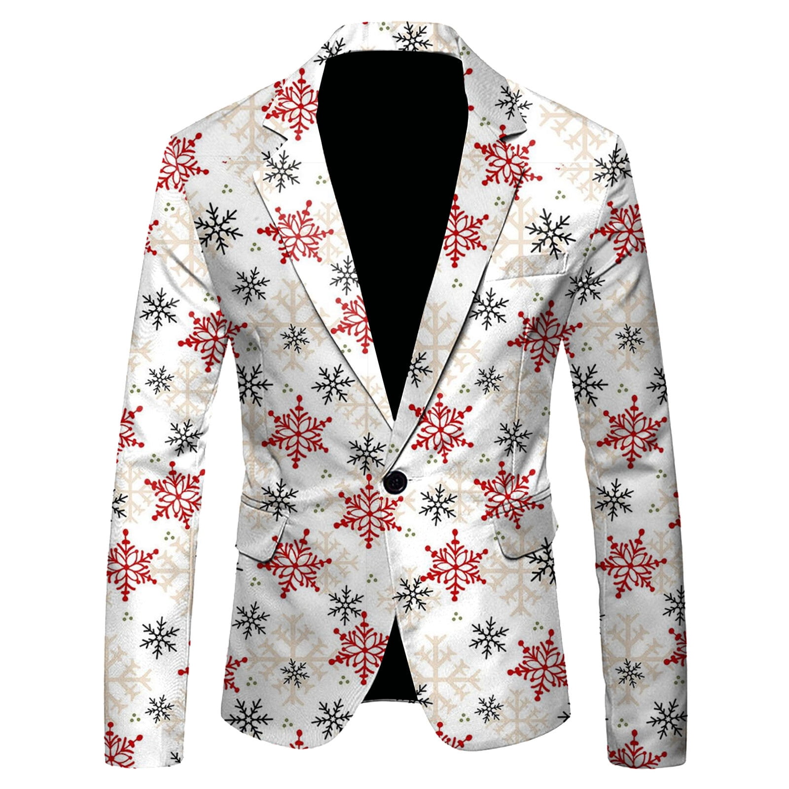 Men's Suits Autumn Winter Fashion 3D Printed Suit Jacket Christmas ...