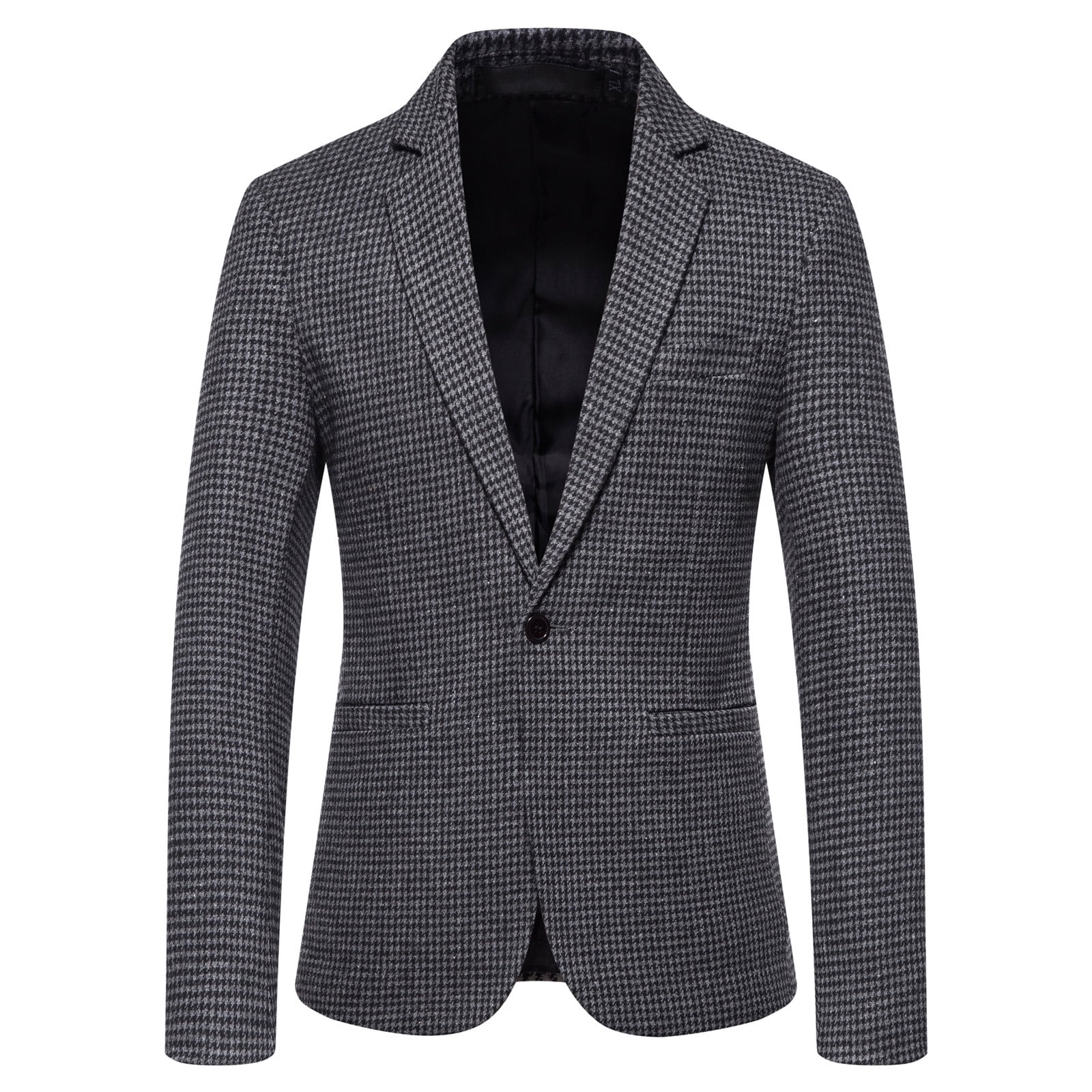 Men's Suits Casual Slim Single Button Blazers Lapel Collar Pocket Suit ...