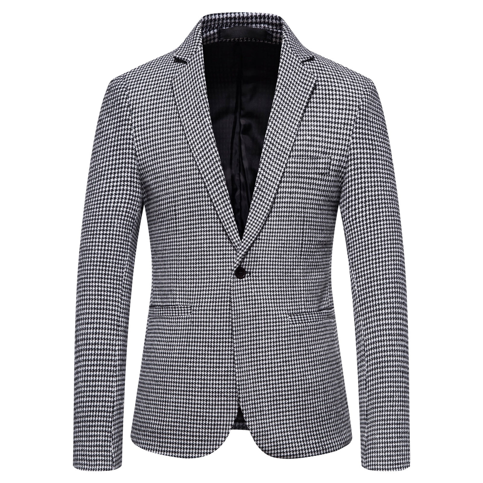 Men's Suits Casual Slim Single Button Blazers Lapel Collar Pocket Suit ...