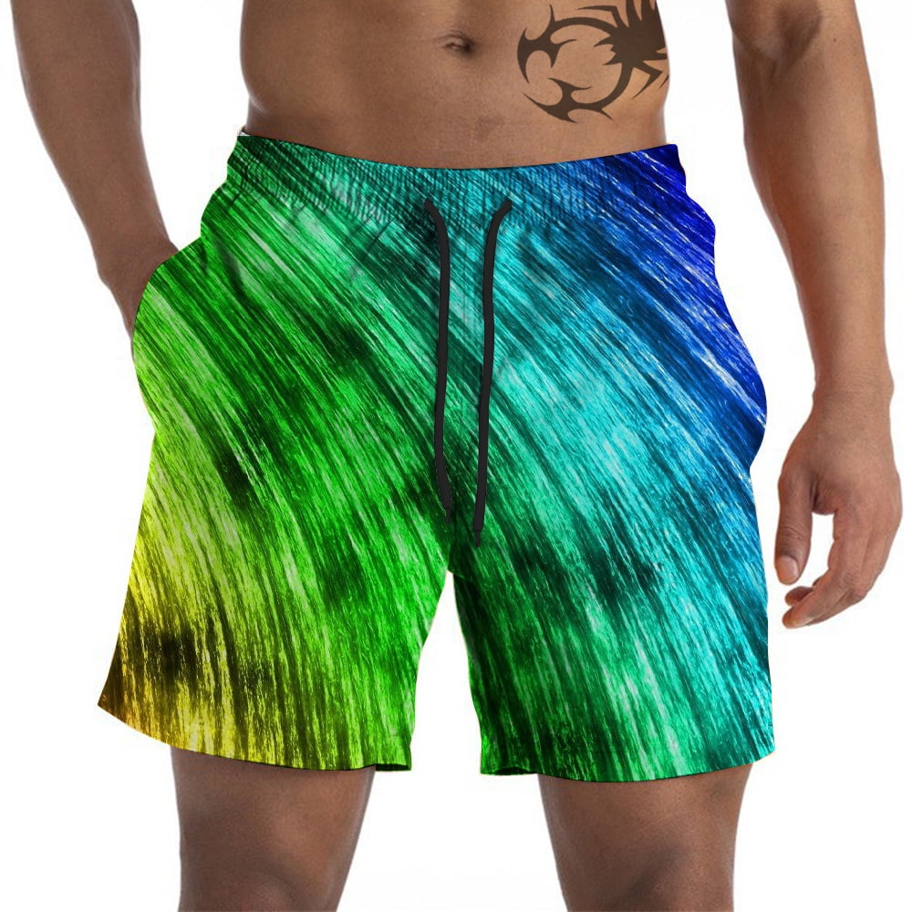 Men’s Summer 3D Printed Beach Swimming Pants Surf Shorts Quick Swim ...