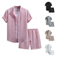 Men's Summer Beach Outfits 2 Piece Outfits Short Sleeve Button Down ...