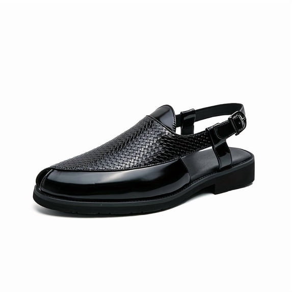 Men's Summer Breathable Pointed Toe Buckle Shoes, Lightweight Casual ...