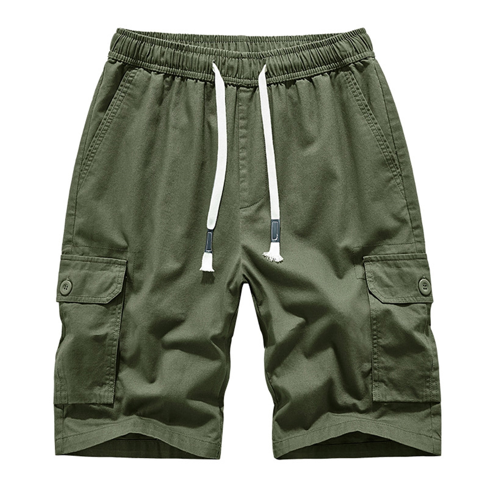 Men's Summer Cargo Shorts Drawstring Wide Leg High Waist Shorts Causual ...
