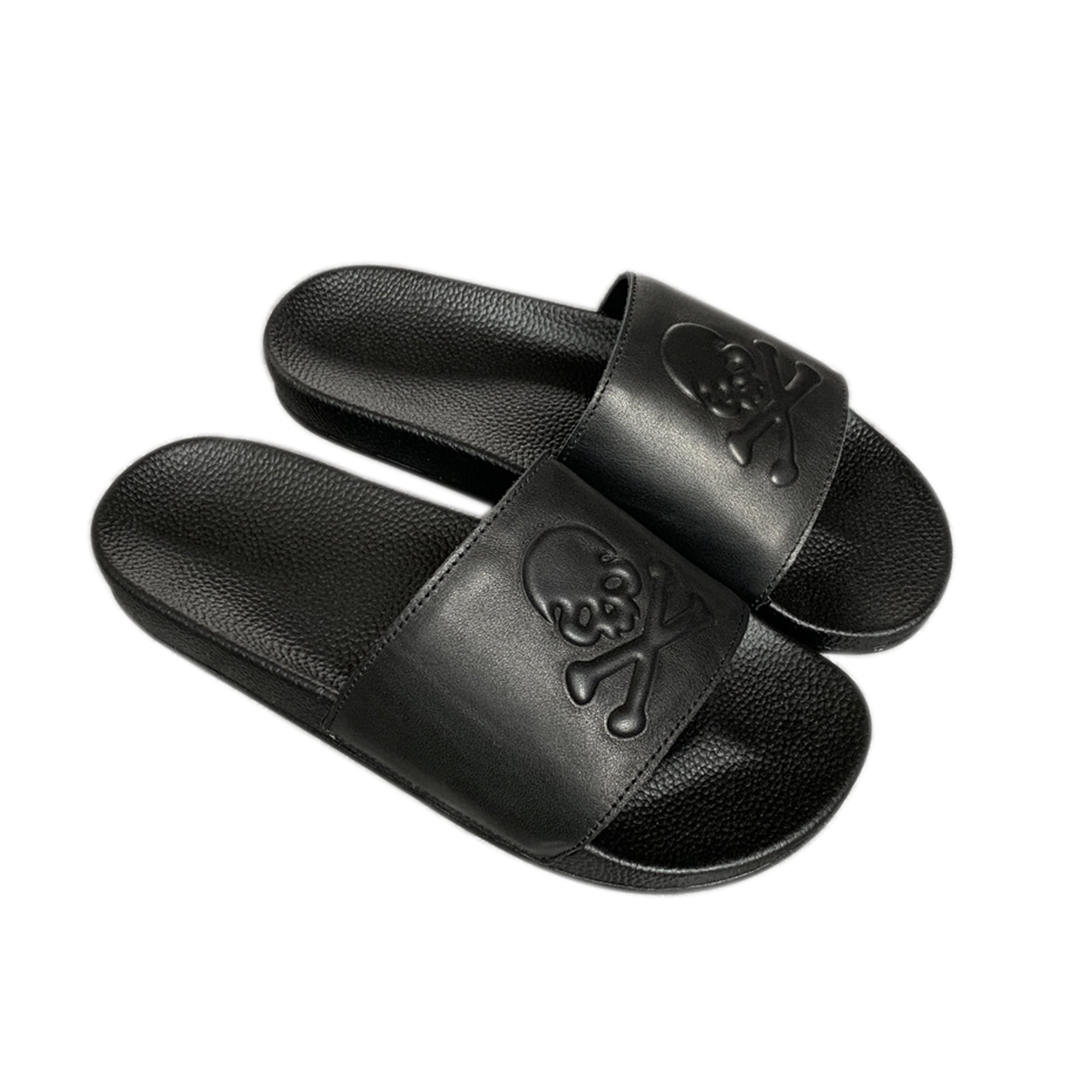 Men's Summer Fashion Flat Leather Open Toe Skull Slippers - Walmart ...