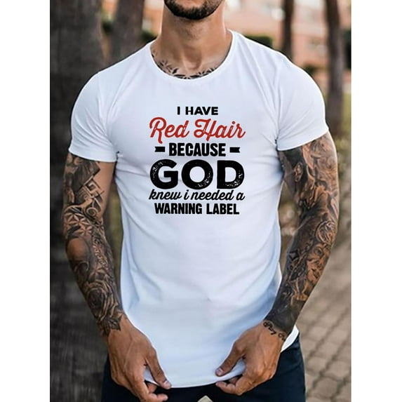Men's Summer Fashion T-Shirt with unique Print Design - Casual Round ...