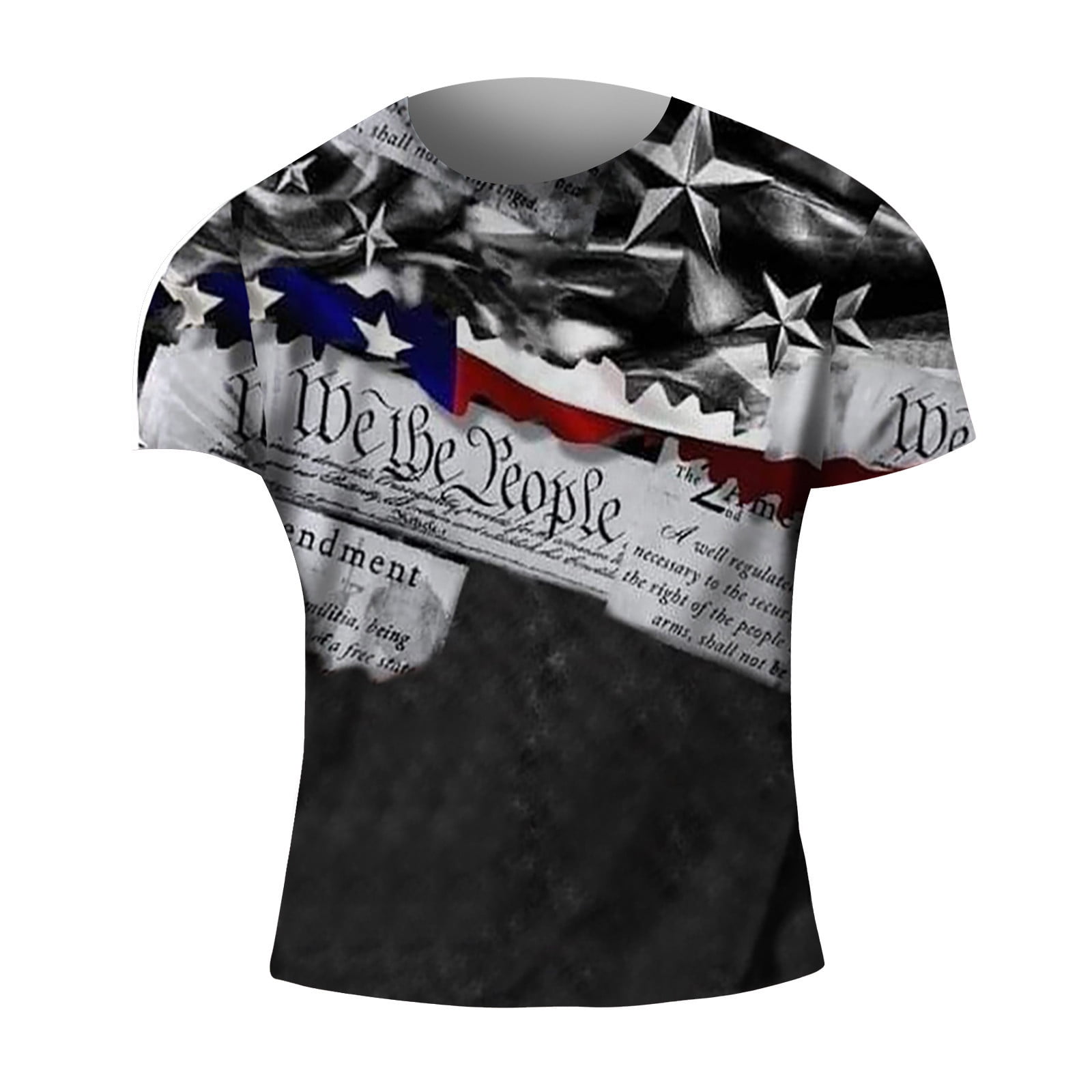 Men's Summer Outdoor Independence Day Printed Short Sleeve T Shirt ...