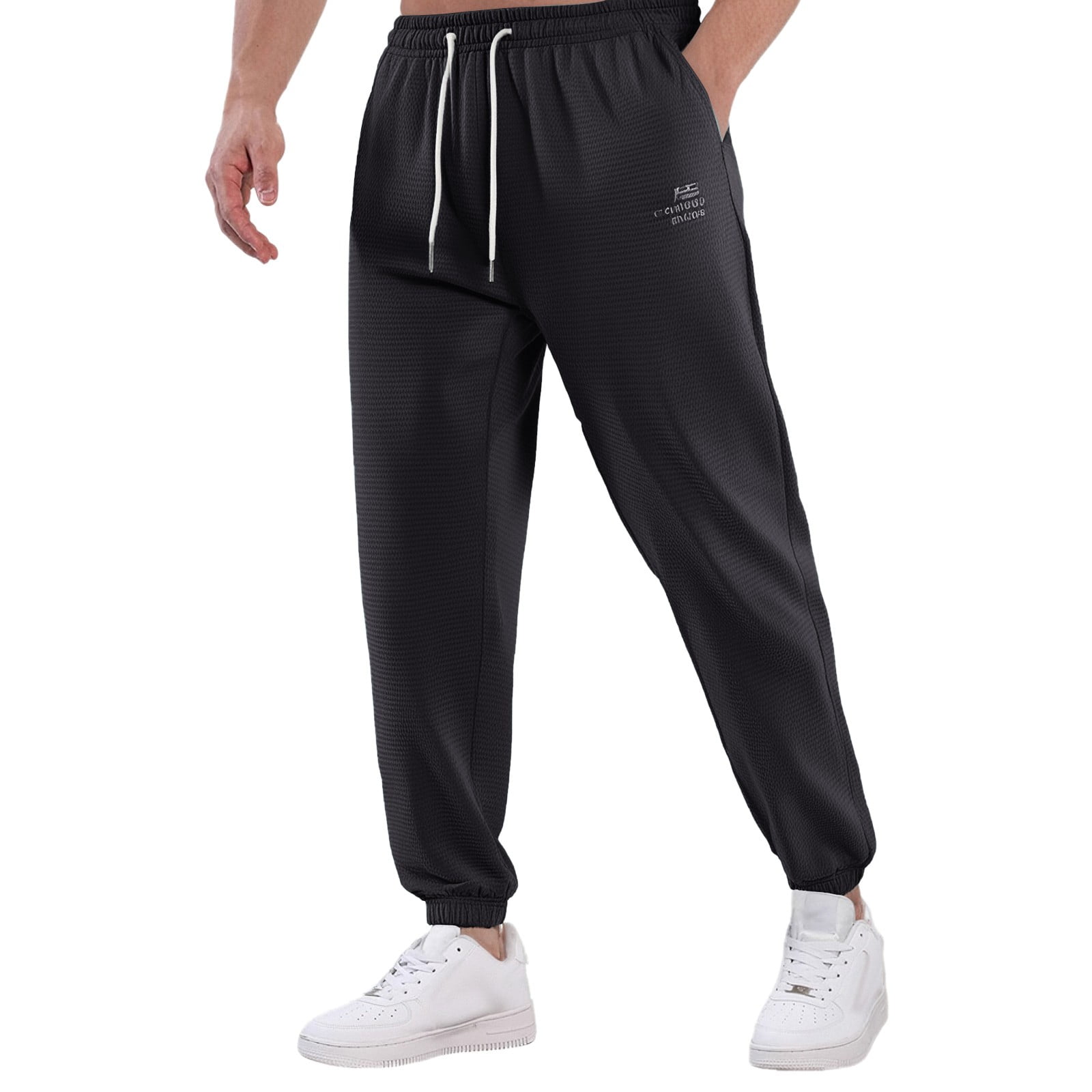 Men's Summer Slim Mesh Sweatpants - Breathable Polyester Pants - Button ...