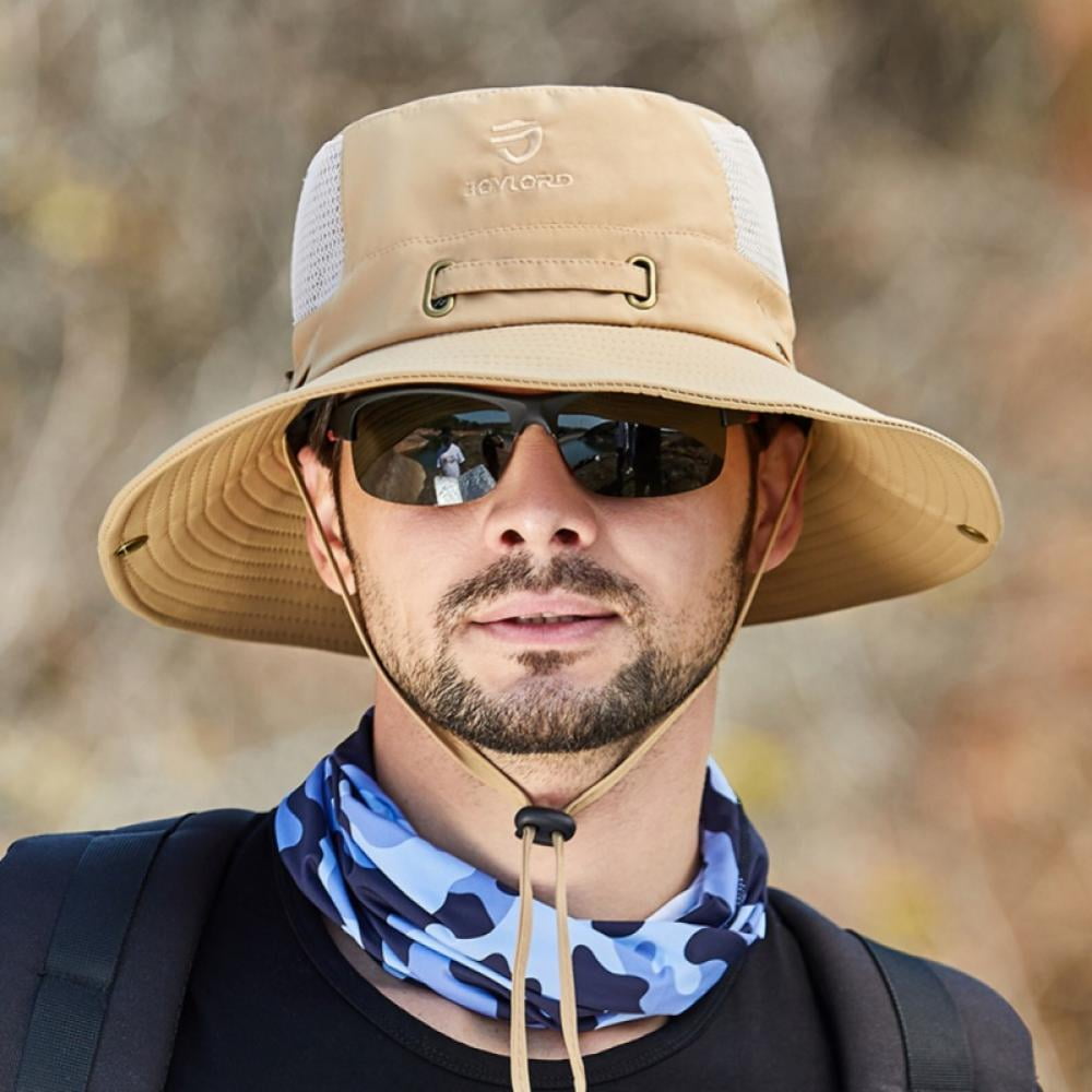 Men's Sun Hat Breathable Mesh Bucket Hat Outdoor Sun Hat for Fishing ...