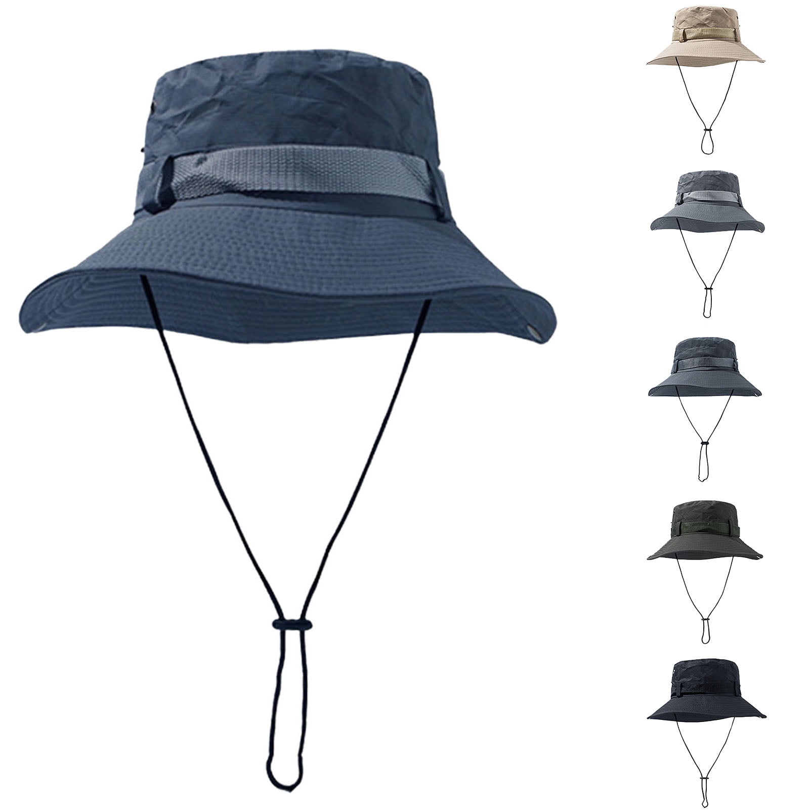 Men's Sun Hat UPF 50+ Wide Brim Bucket Hat Windproof Fishing Hats ...