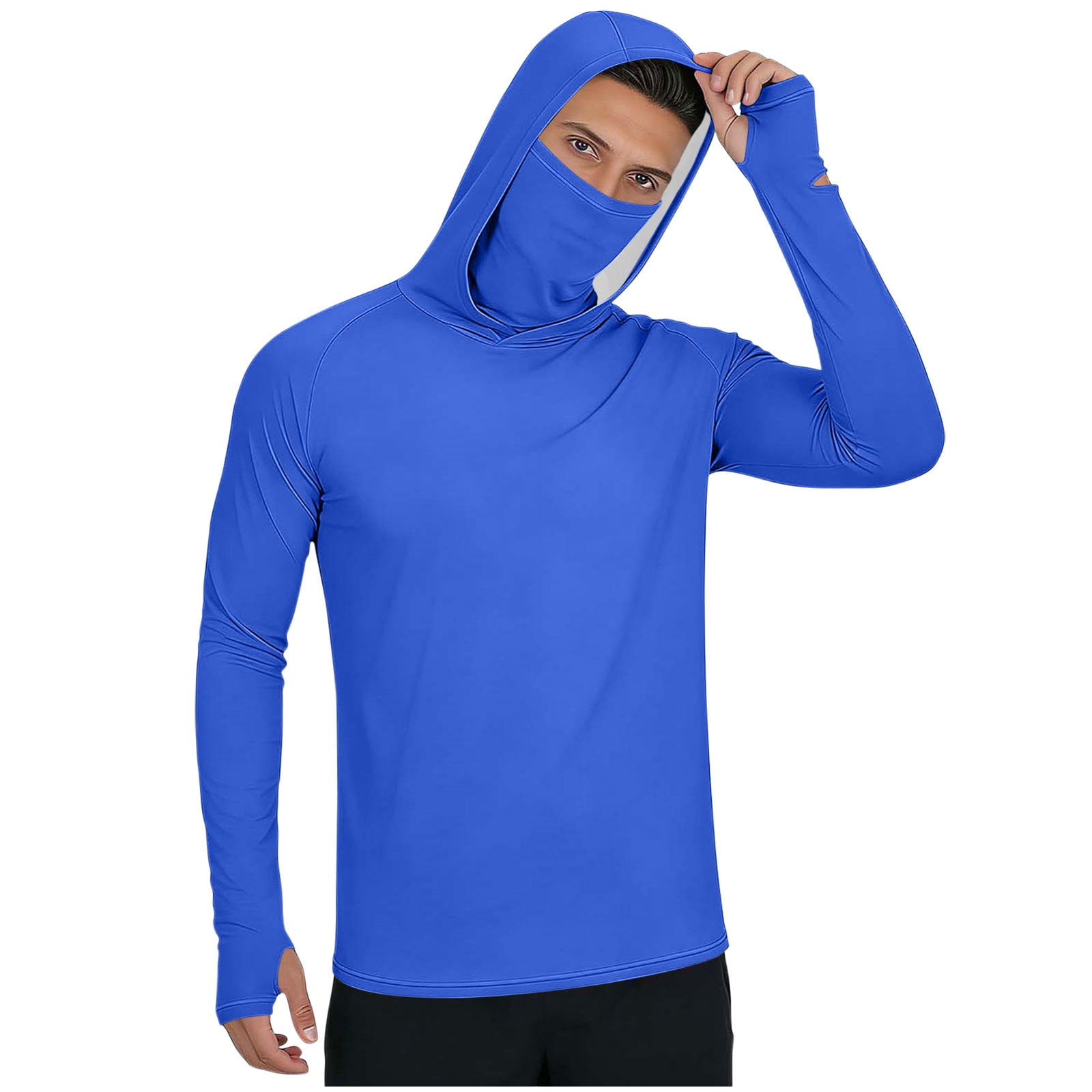 Men's Sun Protection Hoodie UPF 50+ Rash Long Sleeve Lightweight ...