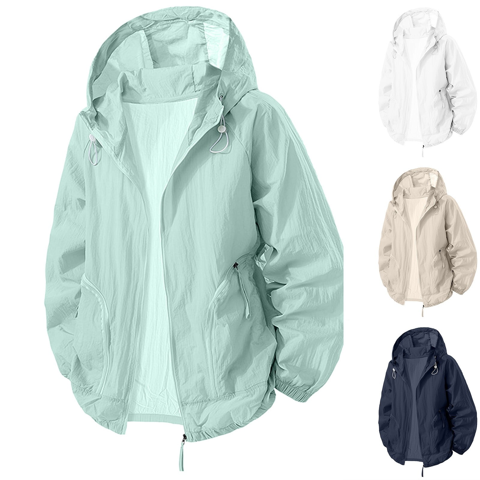Men's Sun Protection Jacket Summer Plus Size Long Sleeve Hooded Sun ...