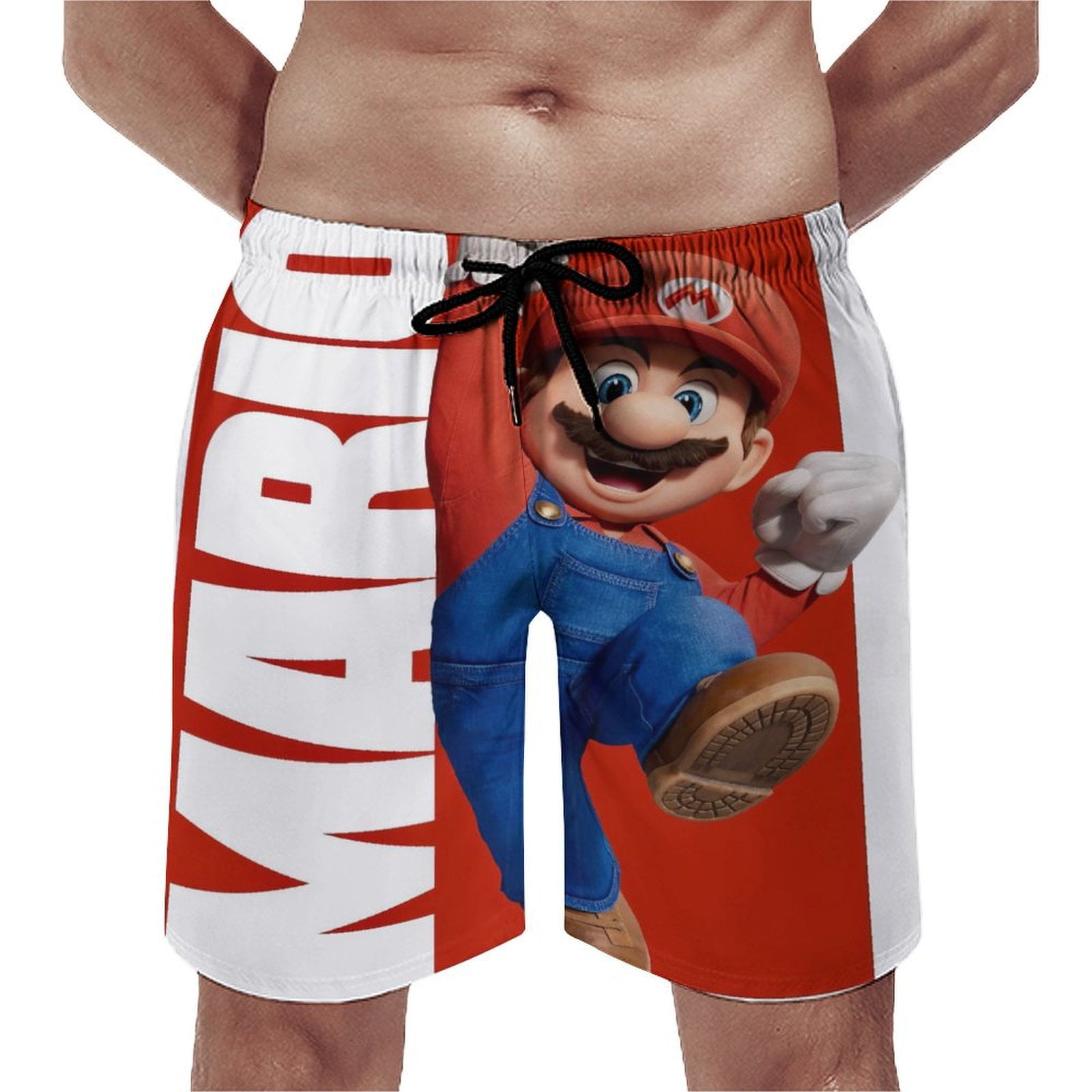 Men's Super Mario Beach Shorts Quick Dry Swim Trunks with Pockets Swim ...