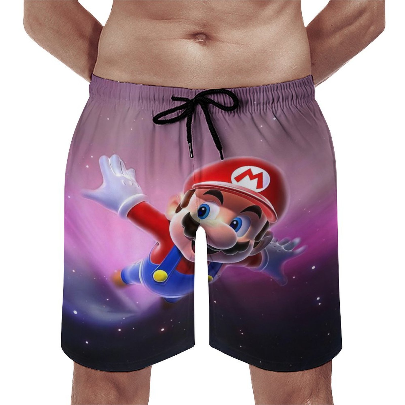 Men's Super Mario Beach Shorts Quick Dry Swim Trunks with Pockets Swim ...