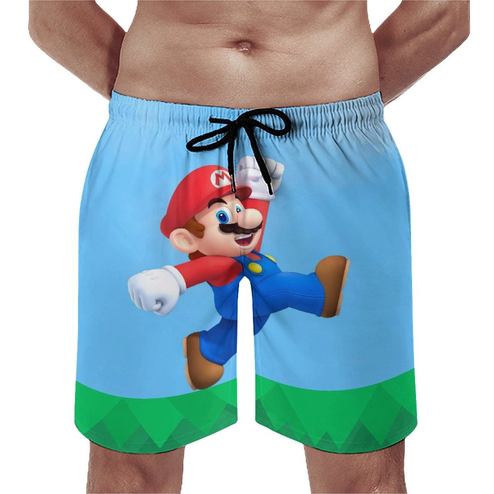 Men's Super Mario Beach Shorts Quick Dry Swim Trunks with Pockets Swim ...