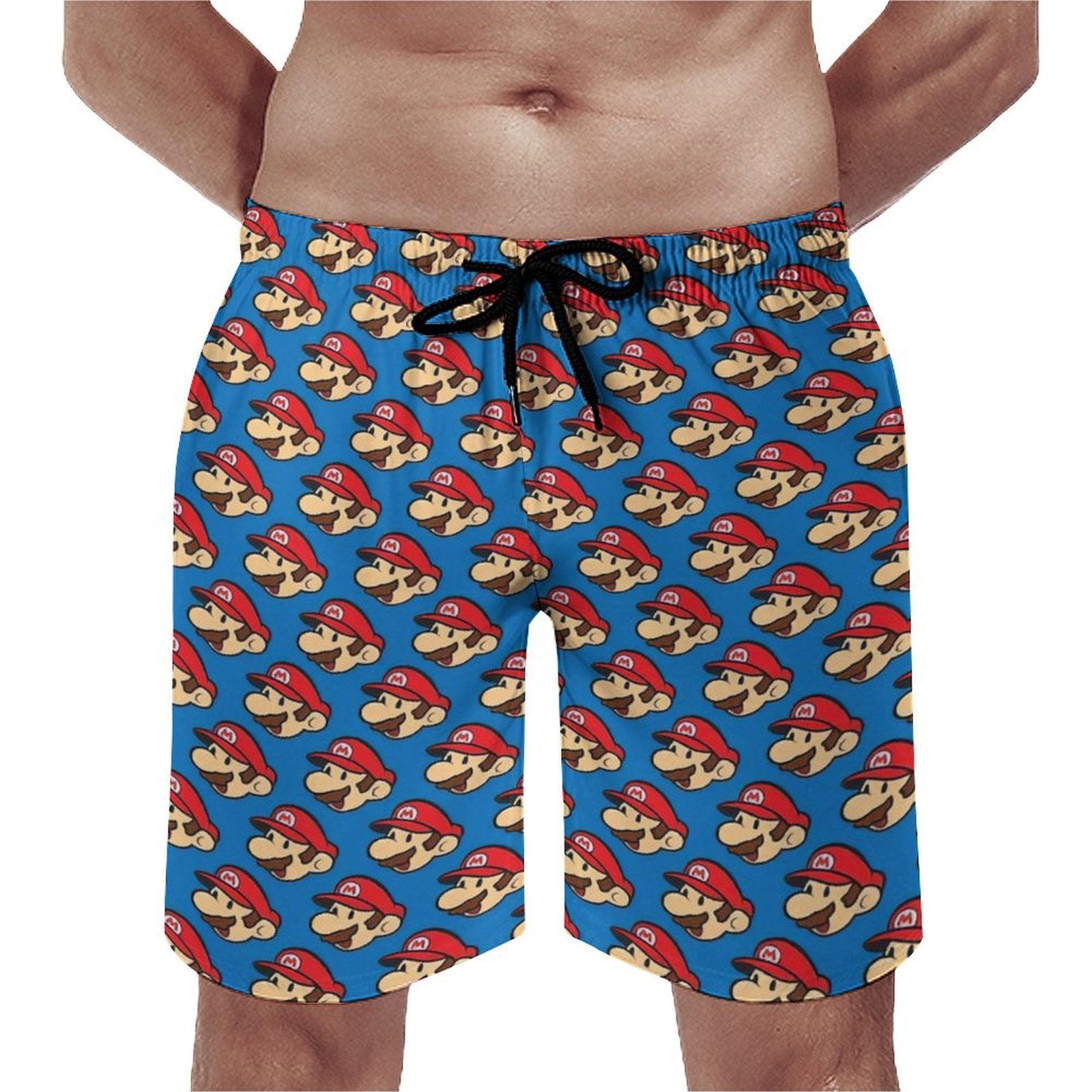 Men's Super Mario Beach Shorts Quick Dry Swim Trunks with Pockets Swim ...