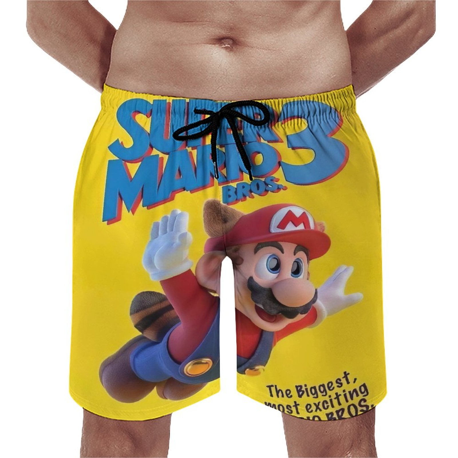 Men's Super Mario Beach Shorts Quick Dry Swim Trunks with Pockets Swim ...