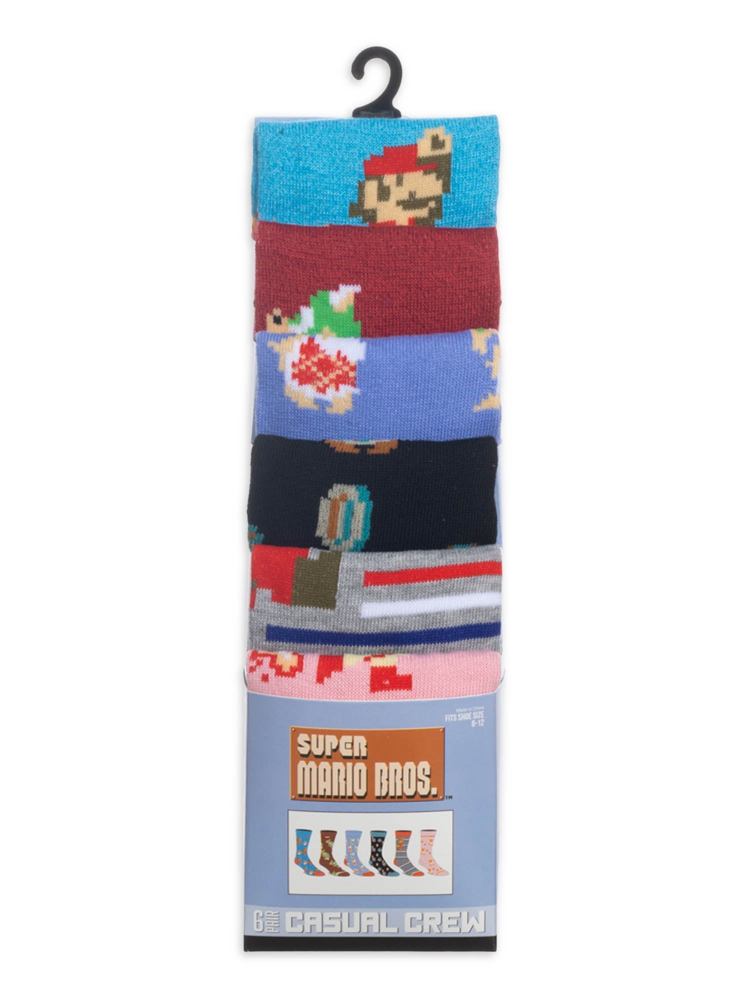 Men's Super Mario Socks, 6 Pack - Walmart.com