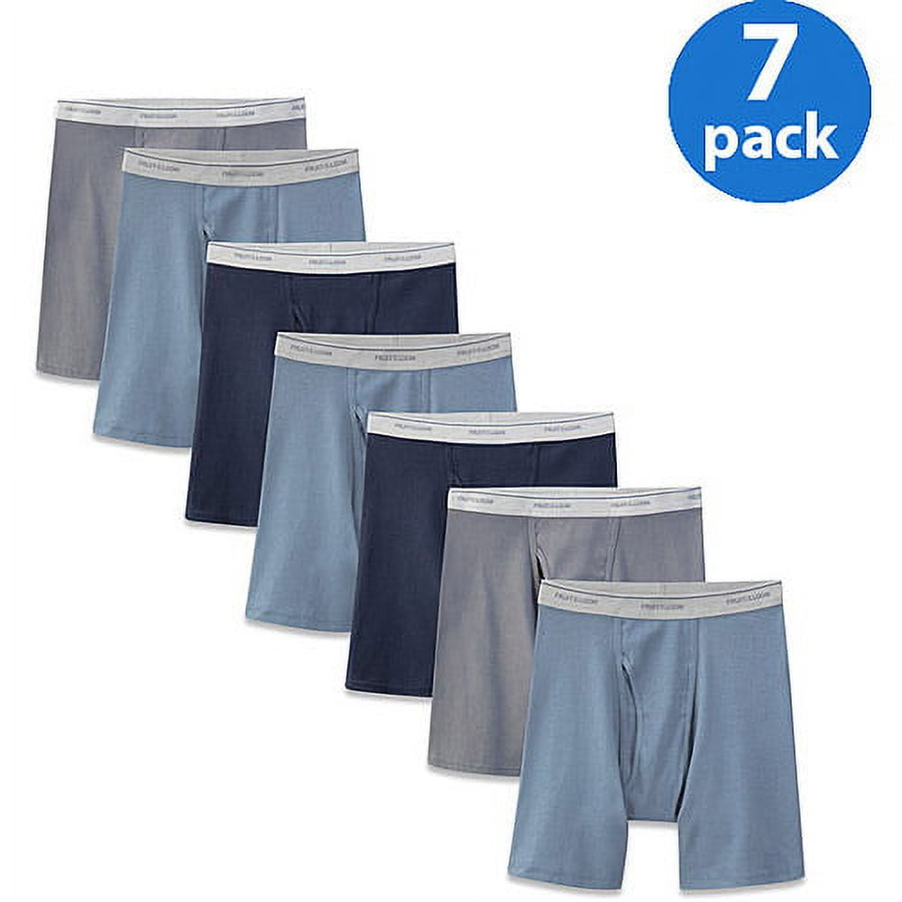 Men's Super Value Blue and Grey Boxer Briefs, 7 Pack - Walmart.com