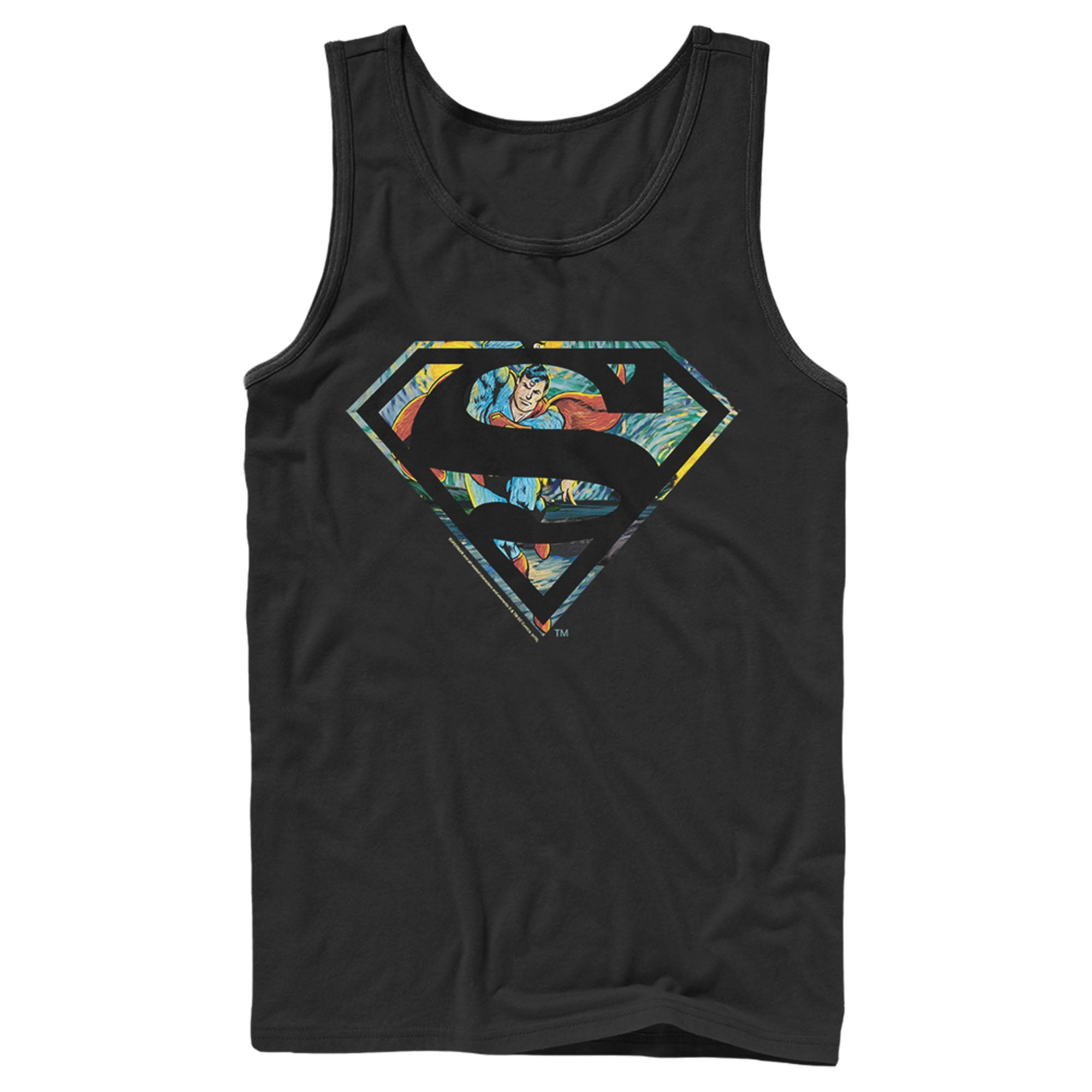 Men's Superman Action Panel Shield Logo Tank Top Black Medium - Walmart.com