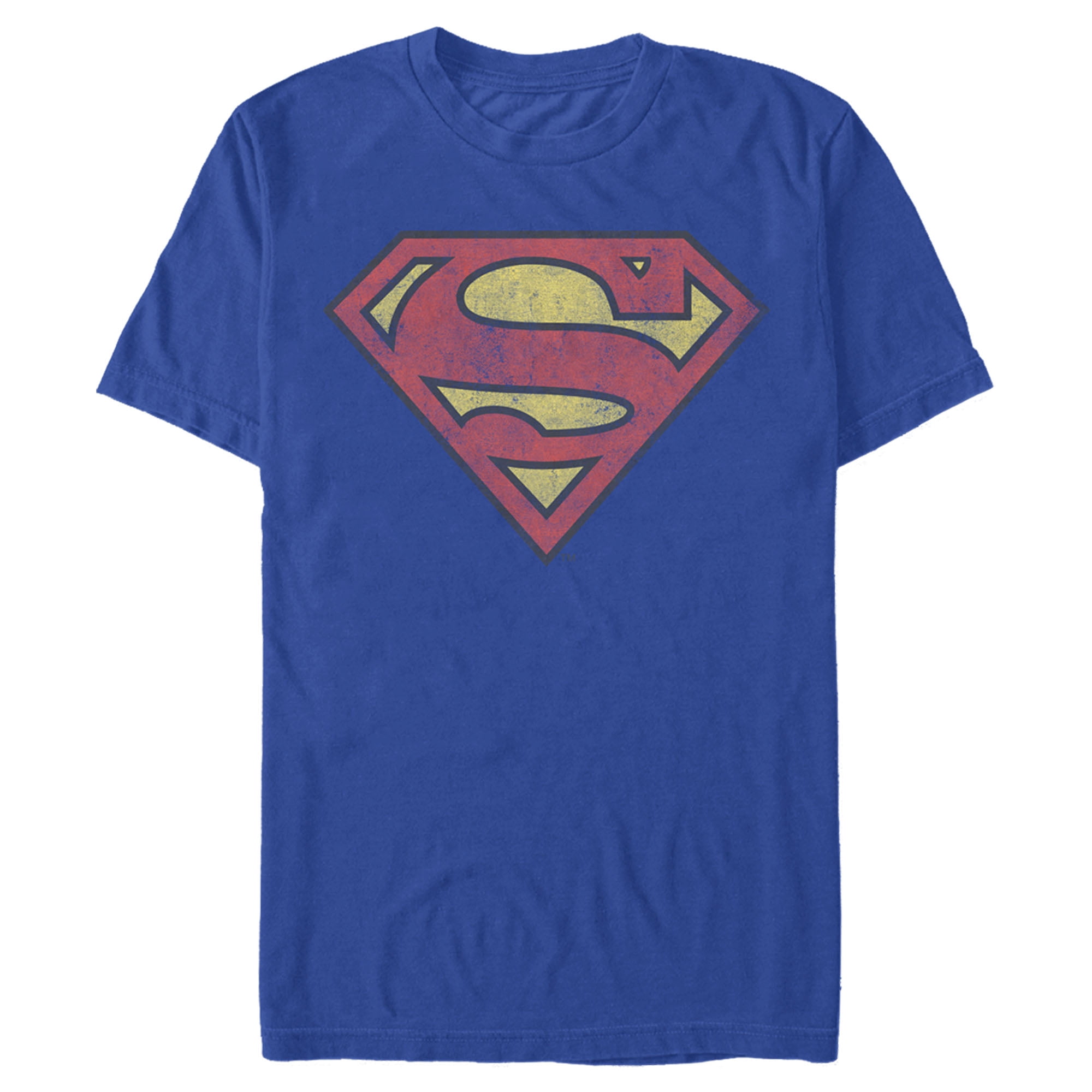 DC Comics Superman Men's Distressed Logo Graphic Tee, Royal Blue, X ...